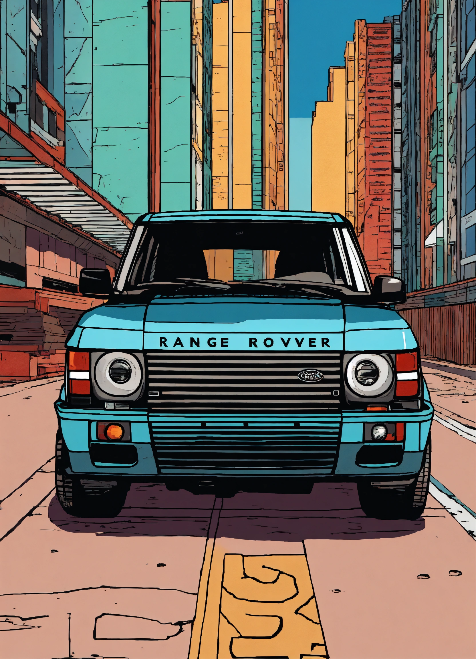 Lexica - Detailed pen and ink illustration of Range Rover Sport 2022 ...