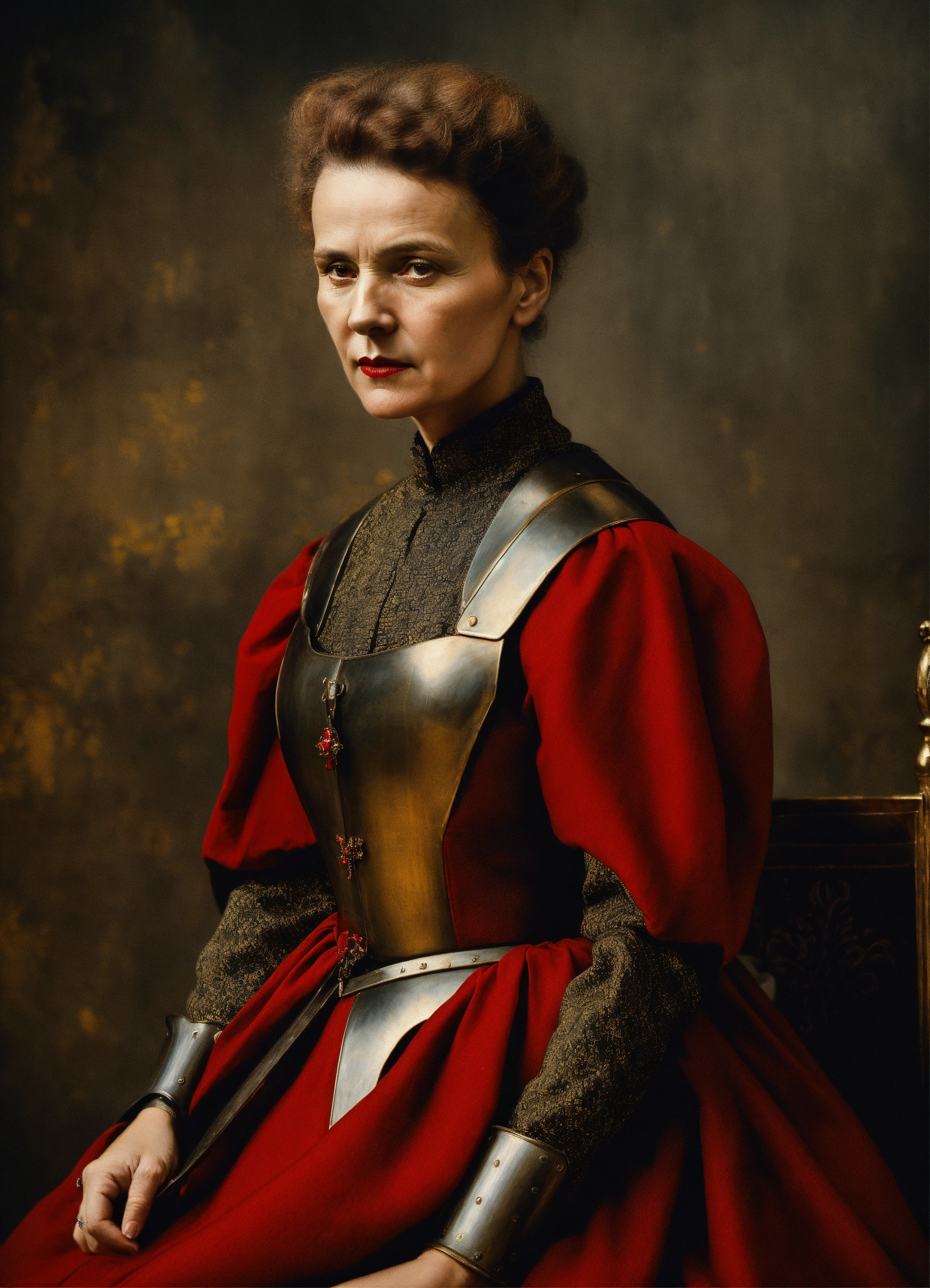 Lexica - Photo quality portrait of Marie Curie as warrior knight and ...