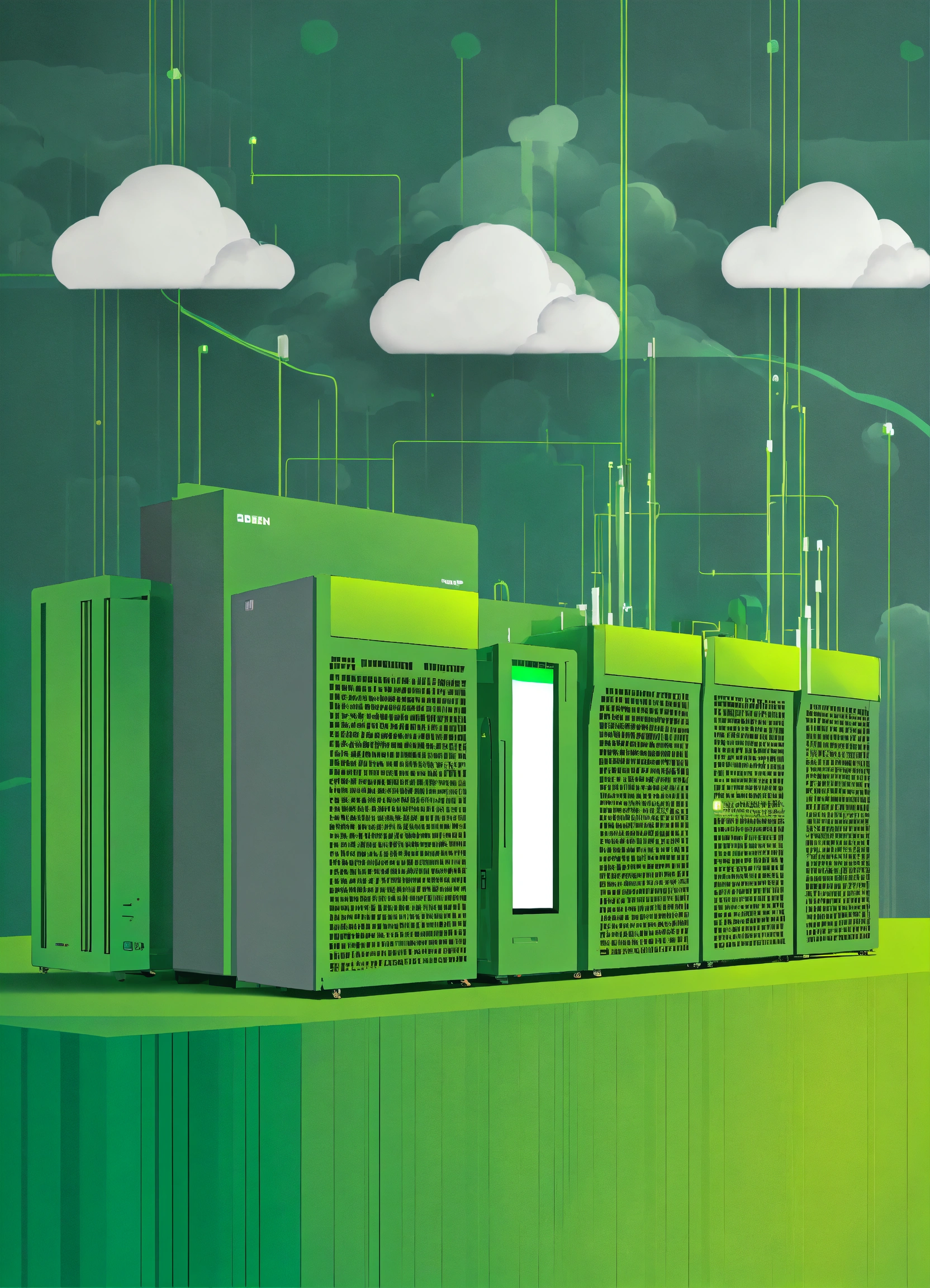 Lexica - IT pop style 2D poster network servers loading information to ...