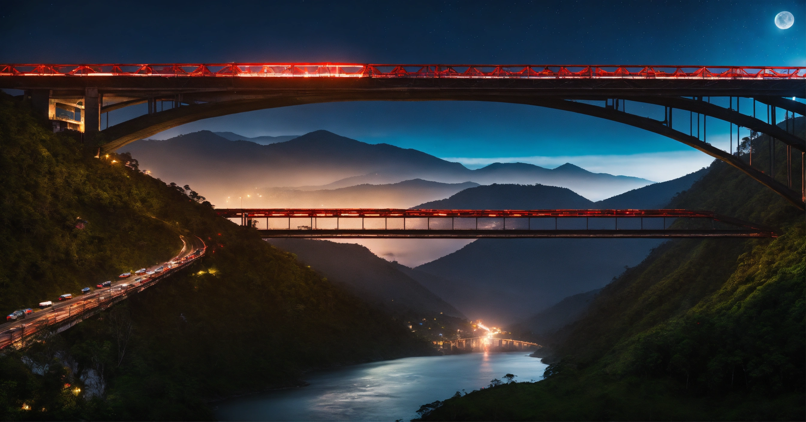 Lexica - Create a breathtaking night-time scene of Colombian mountains ...