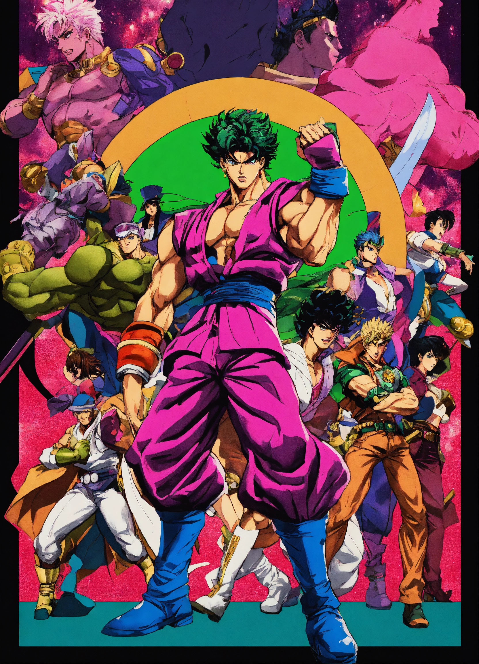 Lexica - 80's anime asian characters jojo's bizarre stands adventure ...