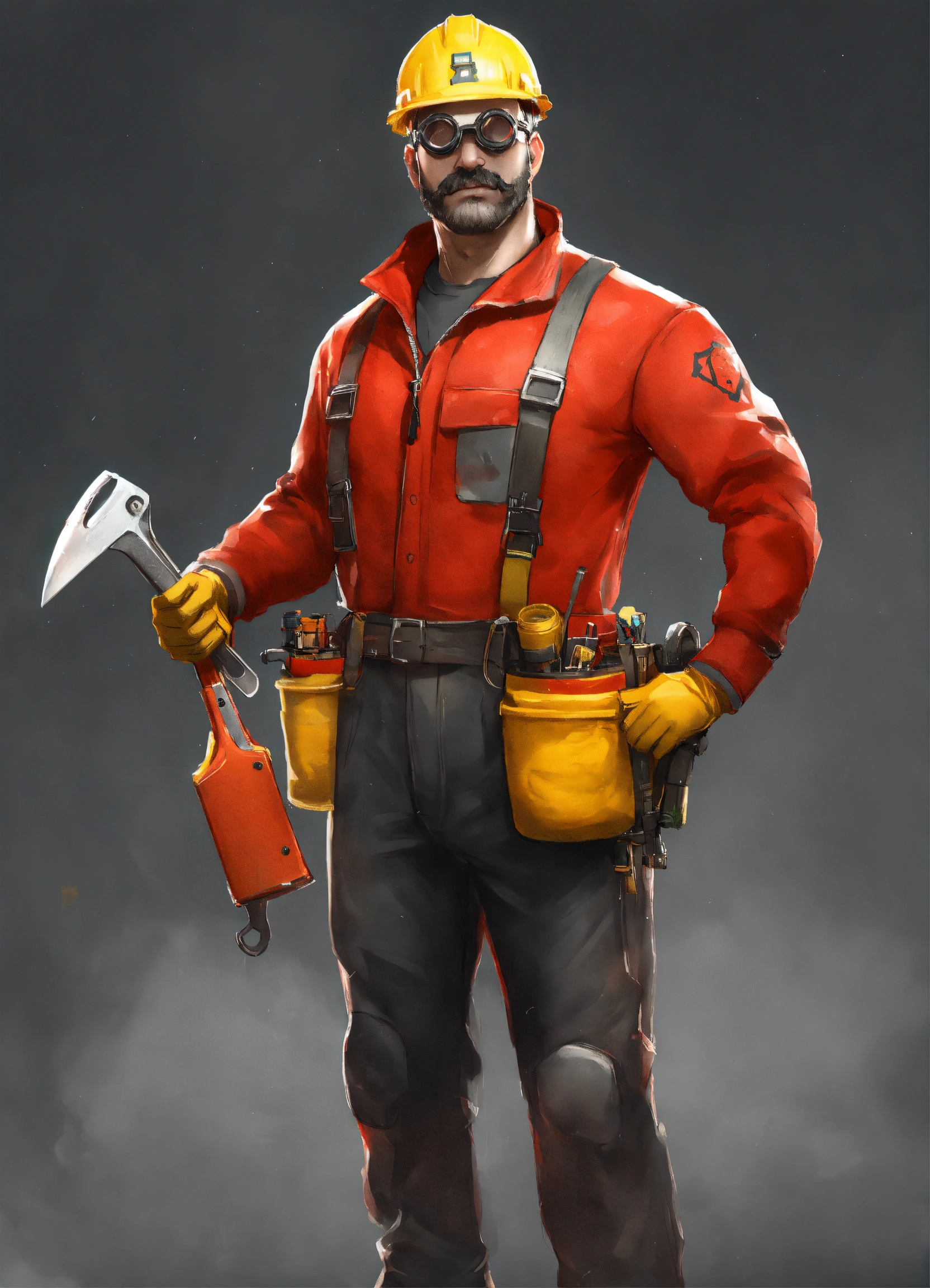 Lexica - The Red Engineer from Team Fortress 2 wearing a red work ...