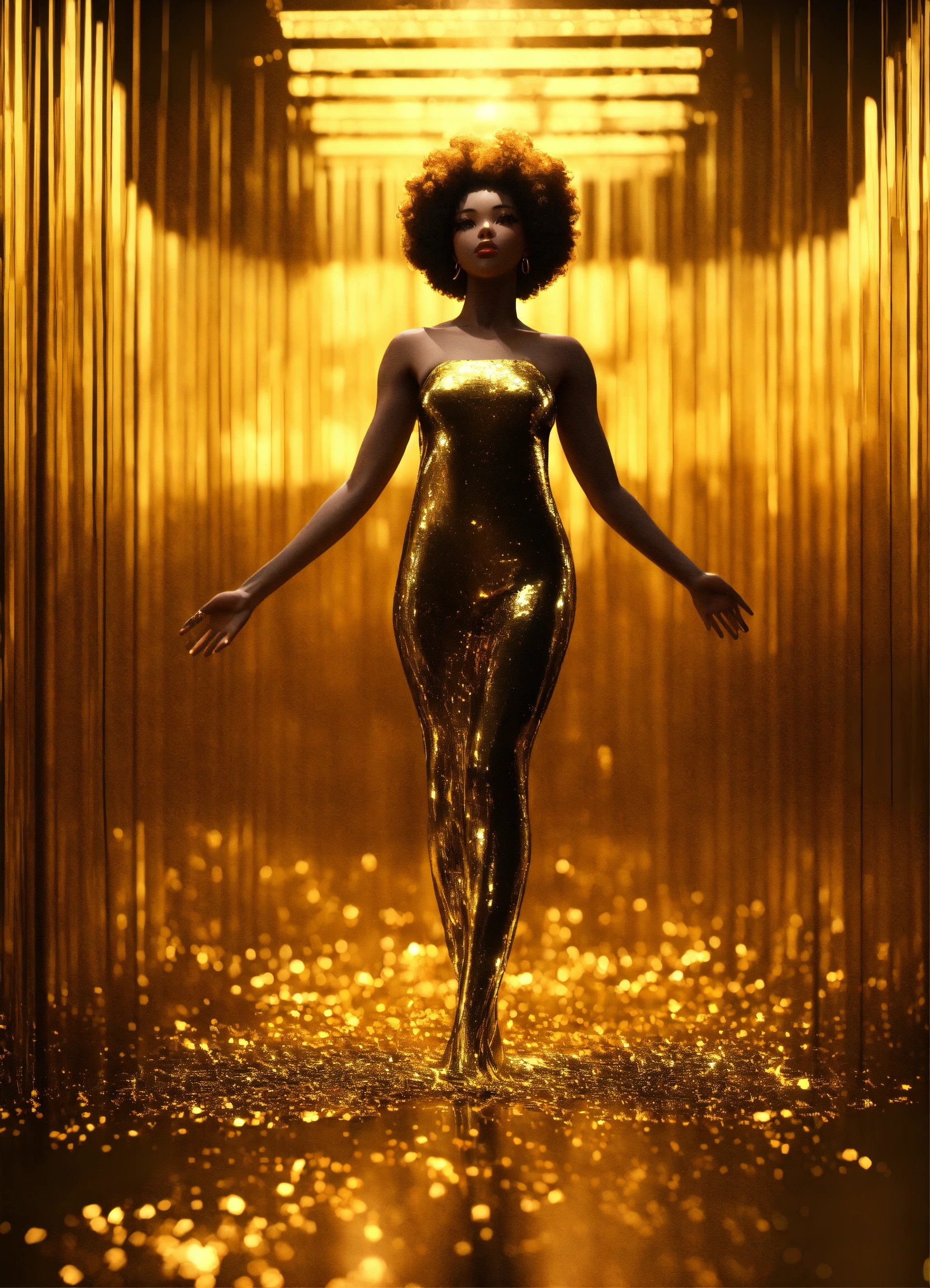 Lexica - 3d render of black woman with afro made entirely of glass ...