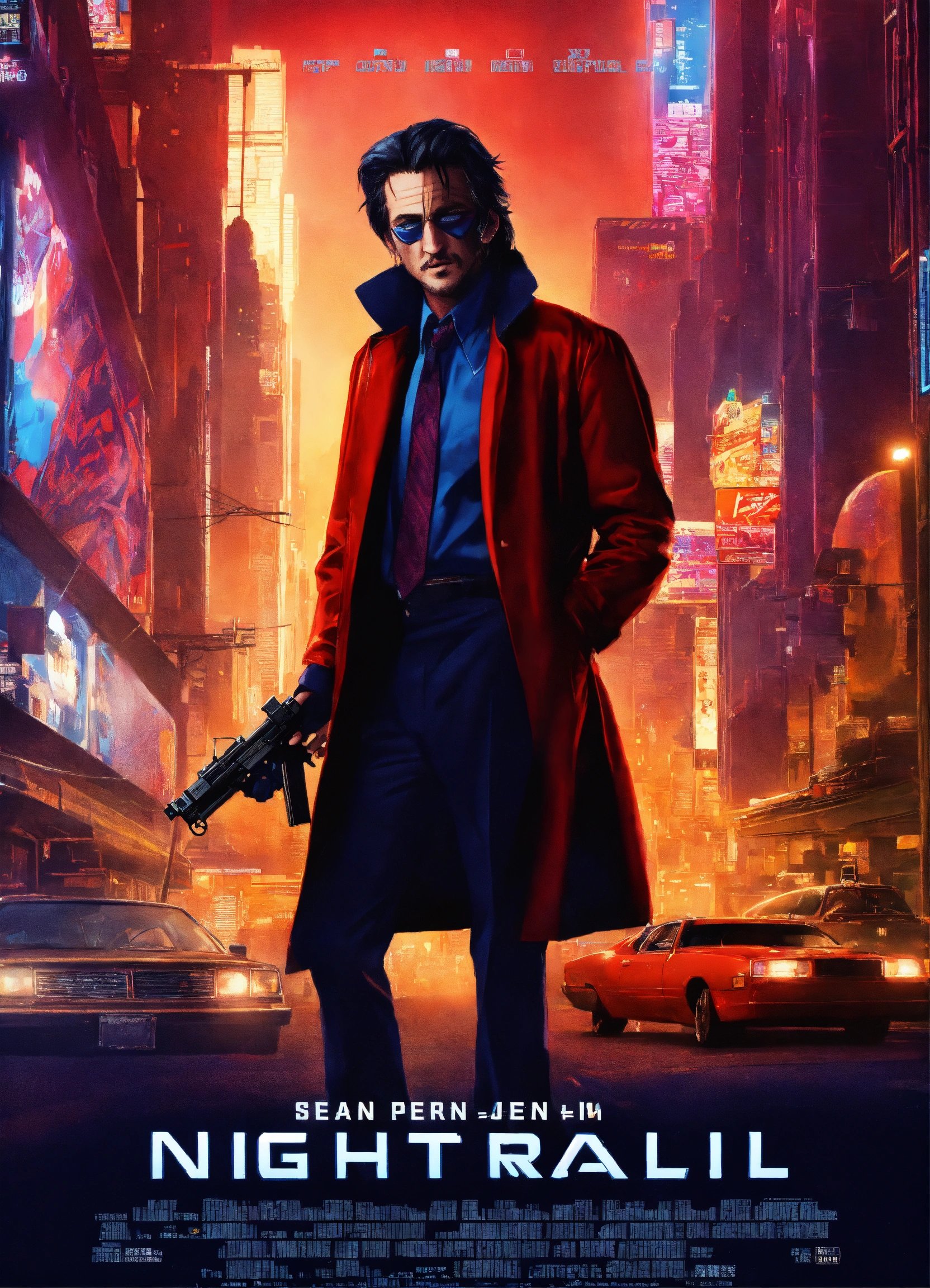 Lexica - Sean Penn is Nightcrawler of X-Men in a movie, in a cyberpunk ...