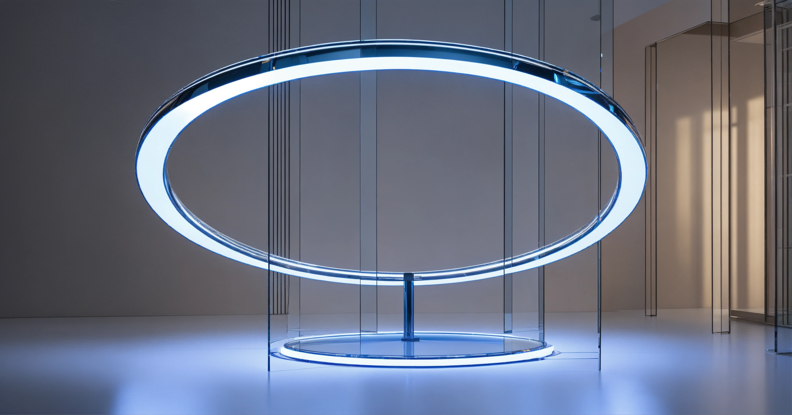 Lexica - Thin glass circle, seen from a side angle with a rotated ...