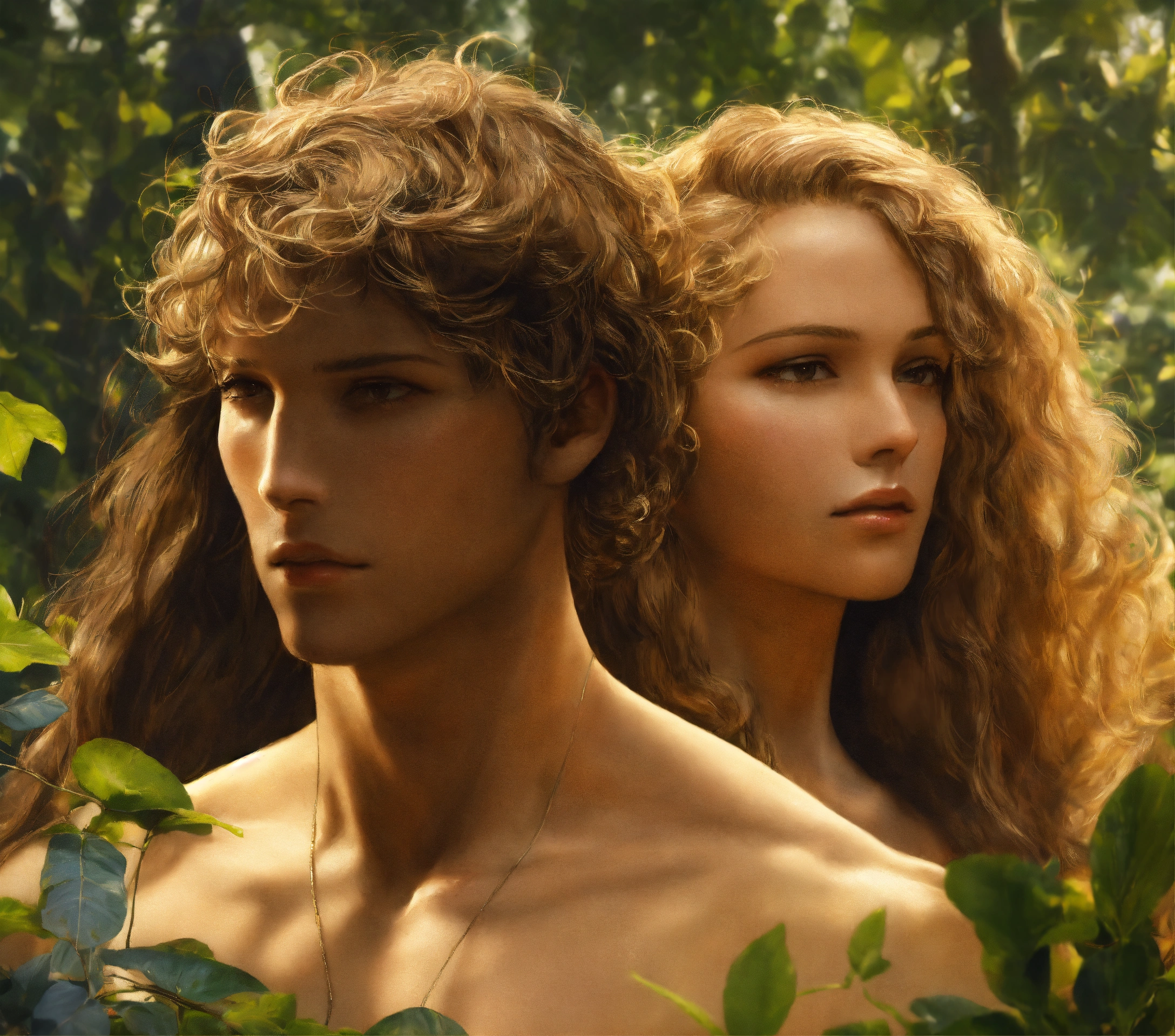 Lexica - Adam and Eve, sharp, detailed, realistic