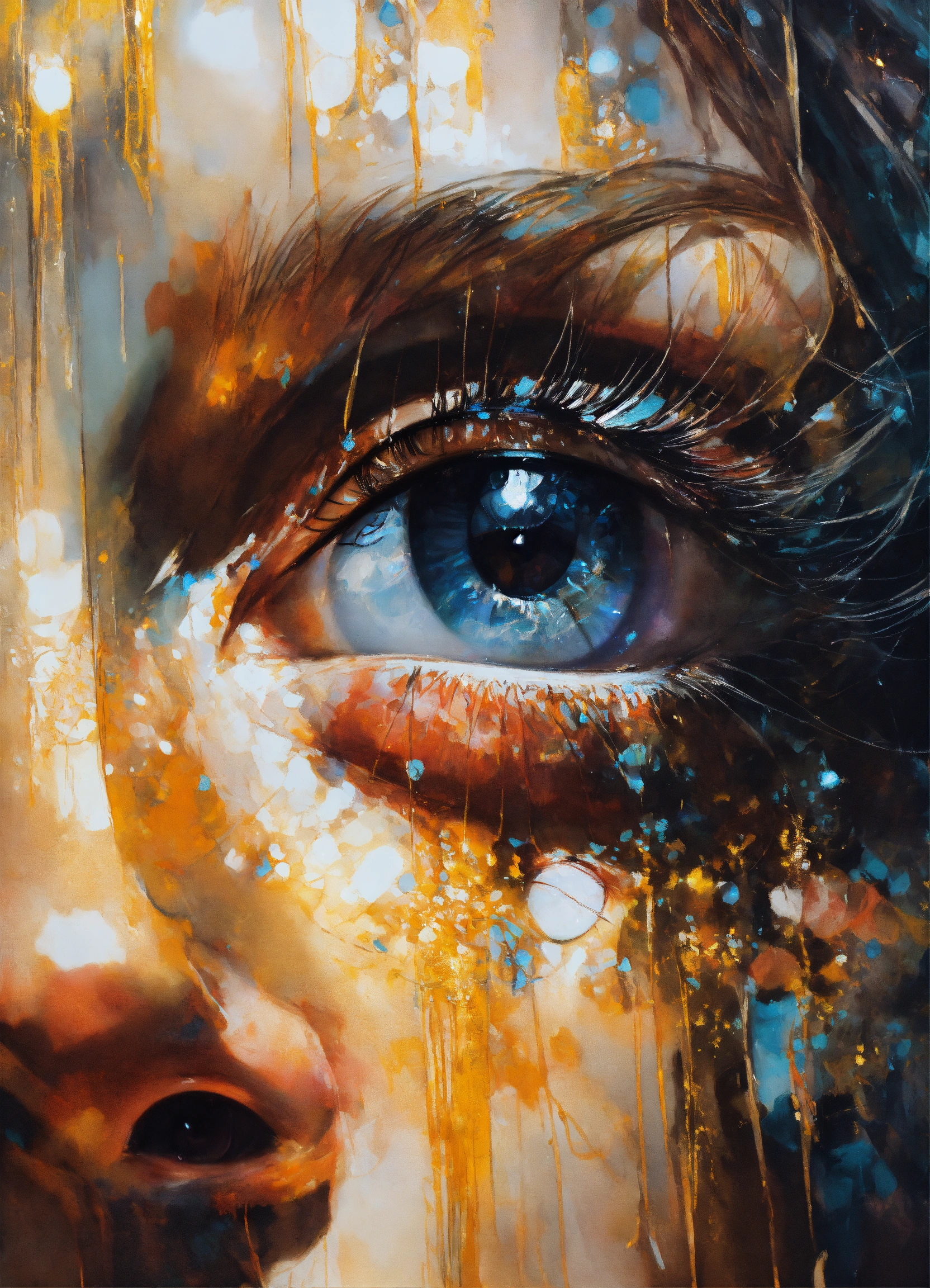 Lexica - Beautiful abstract close up of a woman's eye, face averted ...