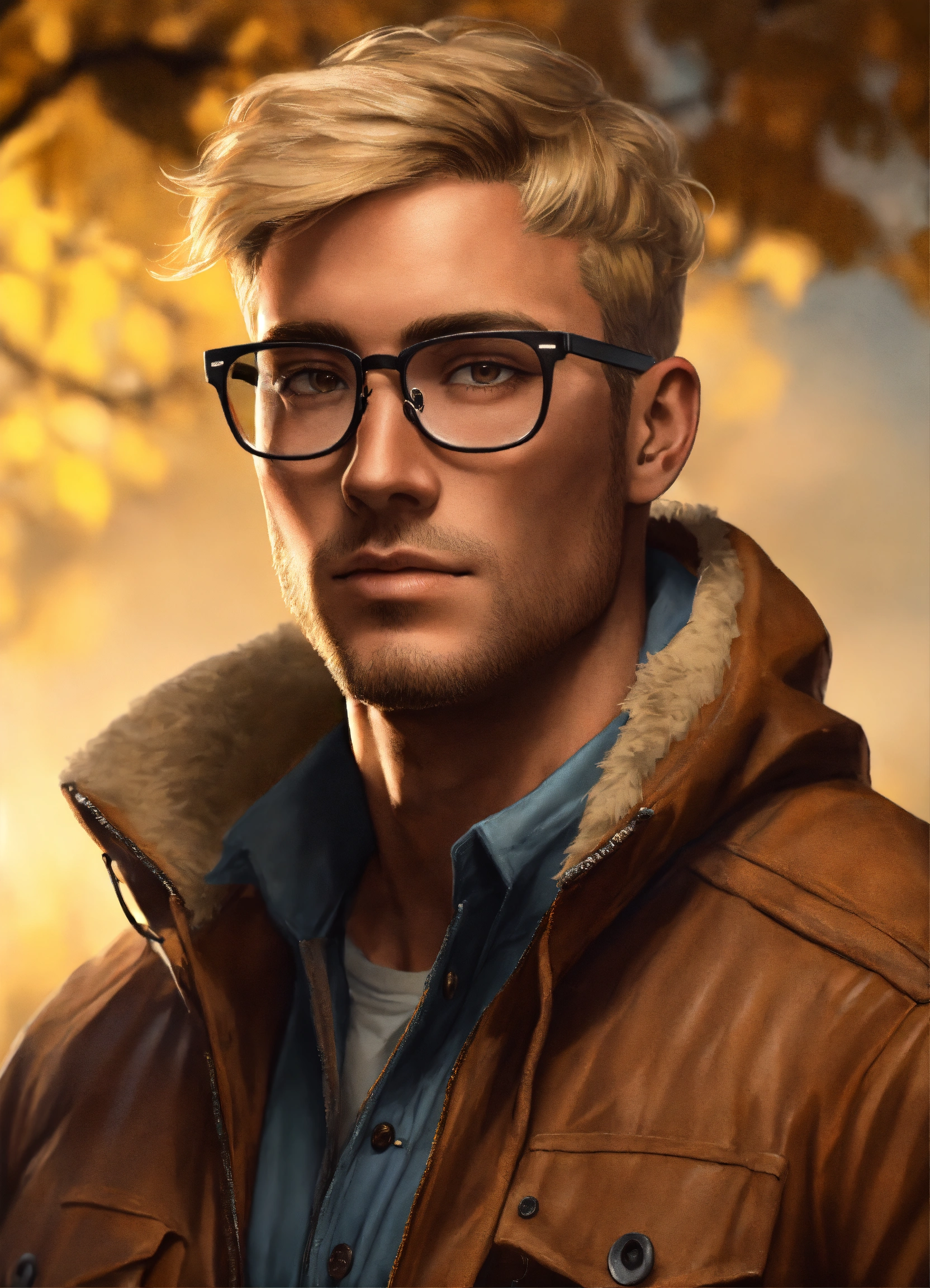 Lexica - A tall handsome blonde canadian explorer using a brown ...