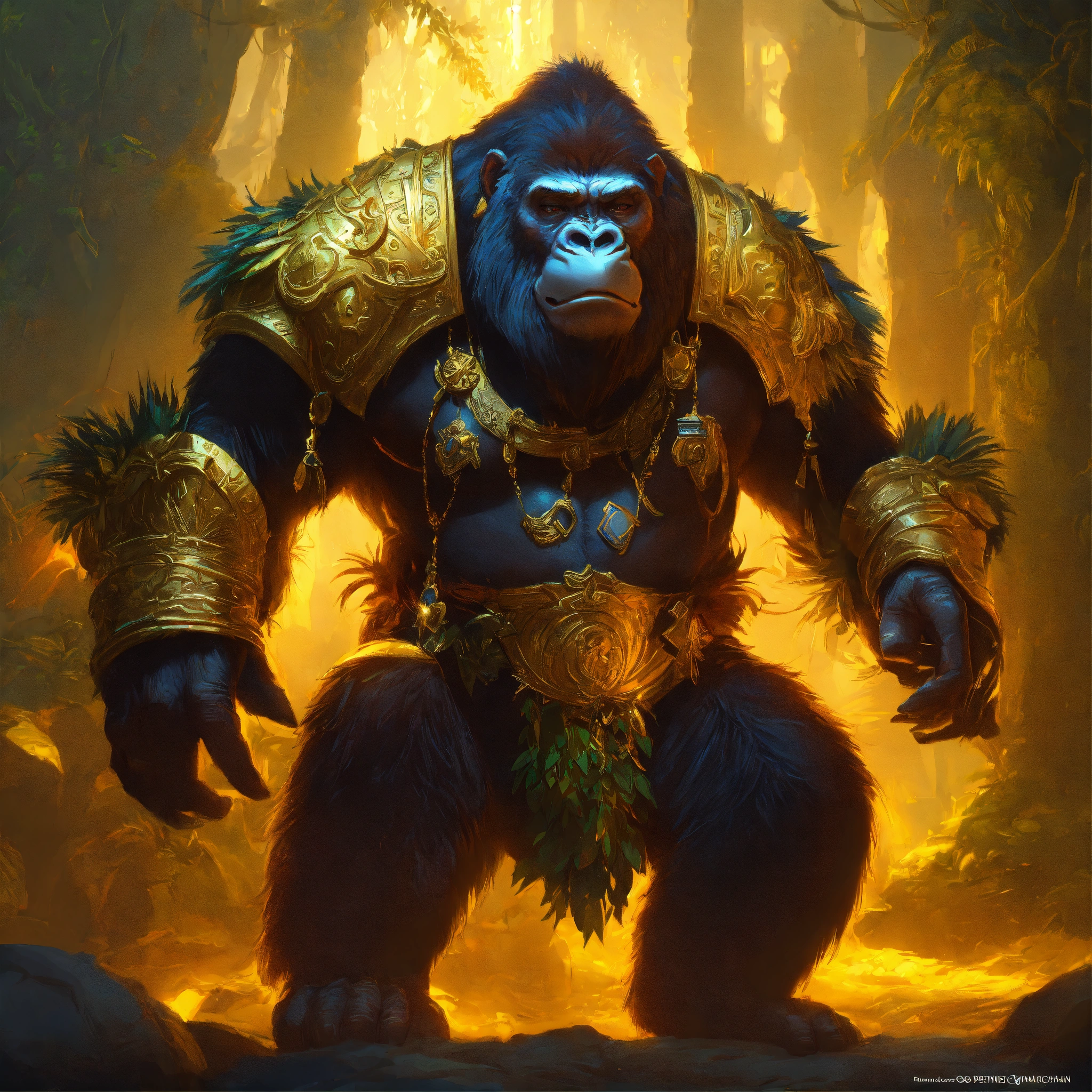 Lexica - Depic professional digital art of orc gorilla druid, radiant ...