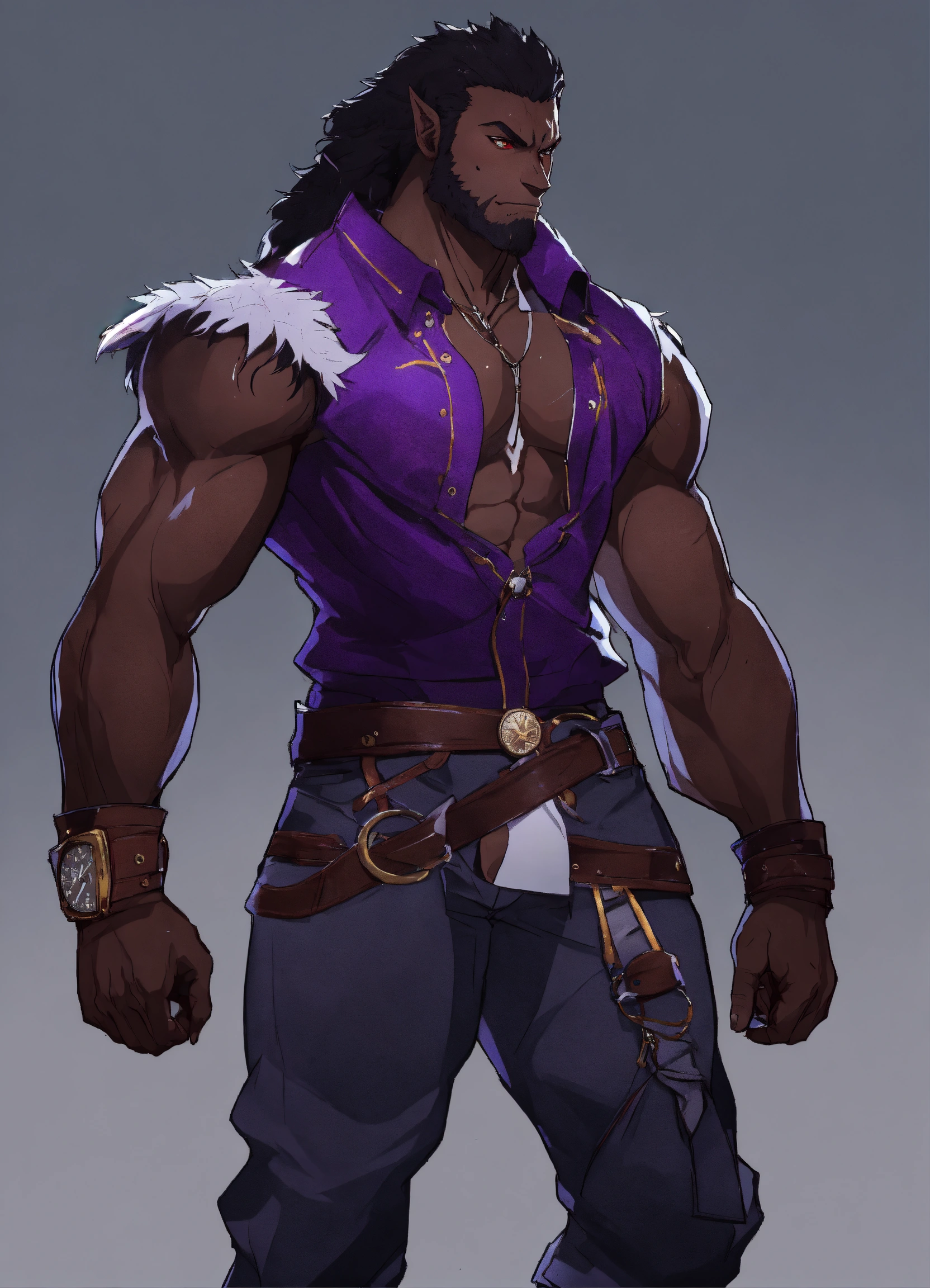 Lexica - Dnd blood hunter, African werewolf anime character, muscular ...