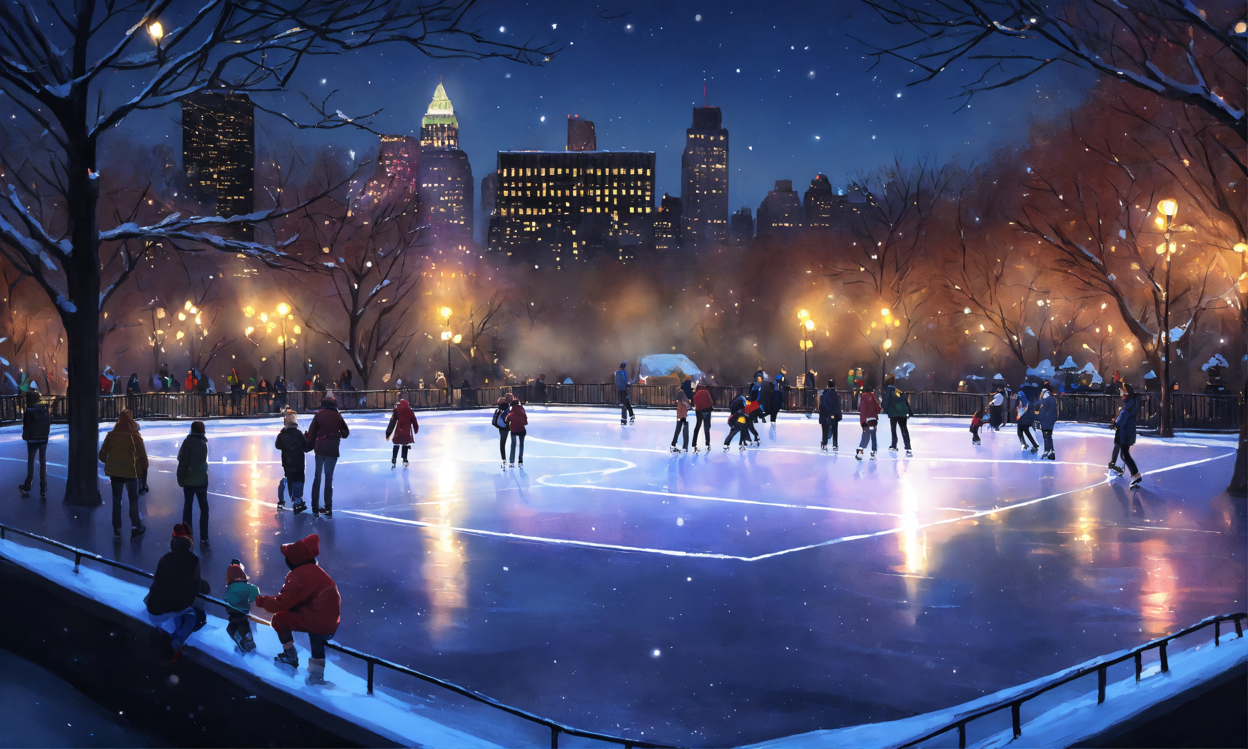 Lexica - Epic beautiful shot of a ultra detailed ultra cozy ice rink in ...