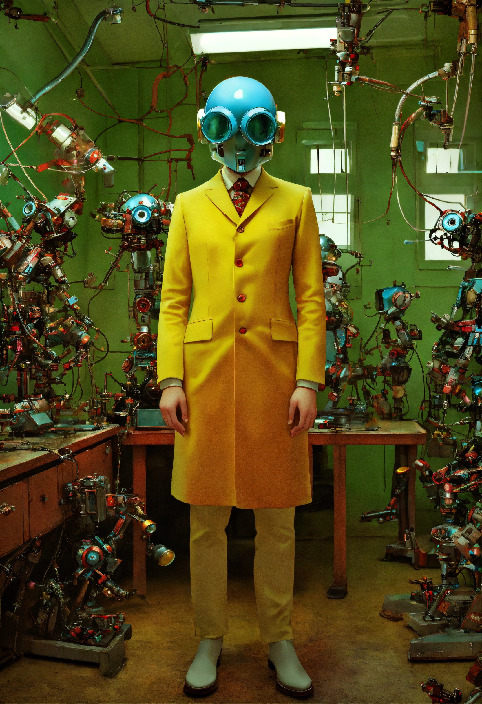 Lexica - Body portrait Photography, in a laboratory a neo pop 60's ...