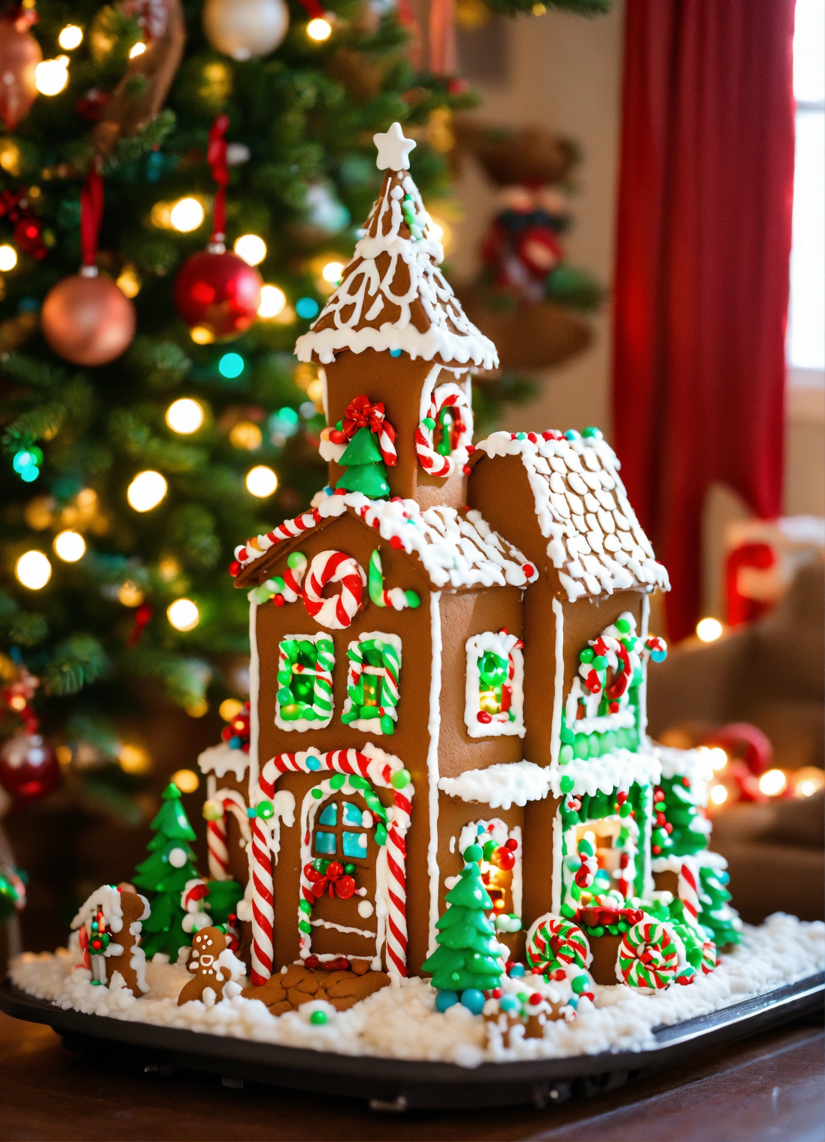 Lexica - Create an over the top elegant Gingerbread House Christmas ...