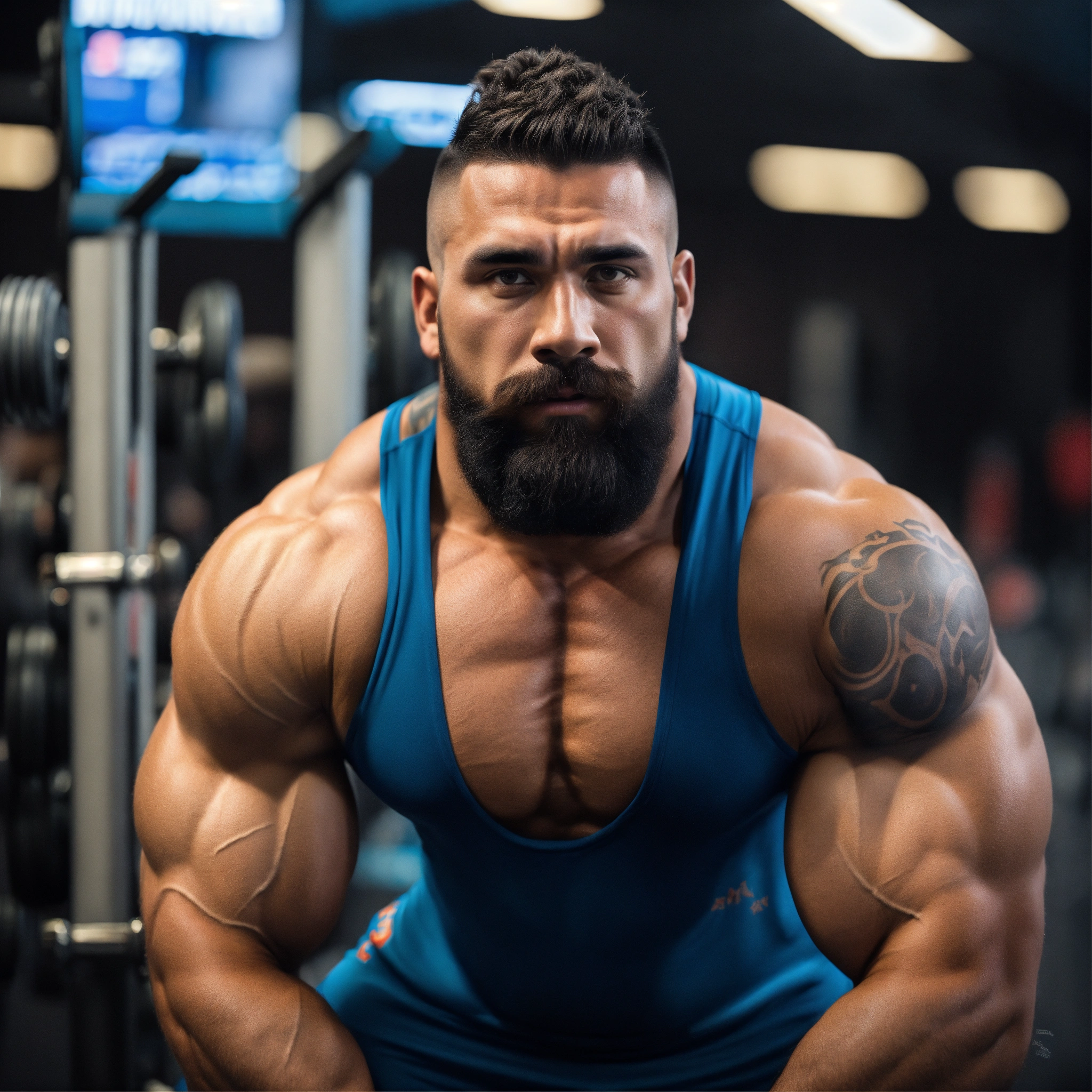 Lexica - 30-year-old hairy Mayan man with big muscles, big bodybuilder ...