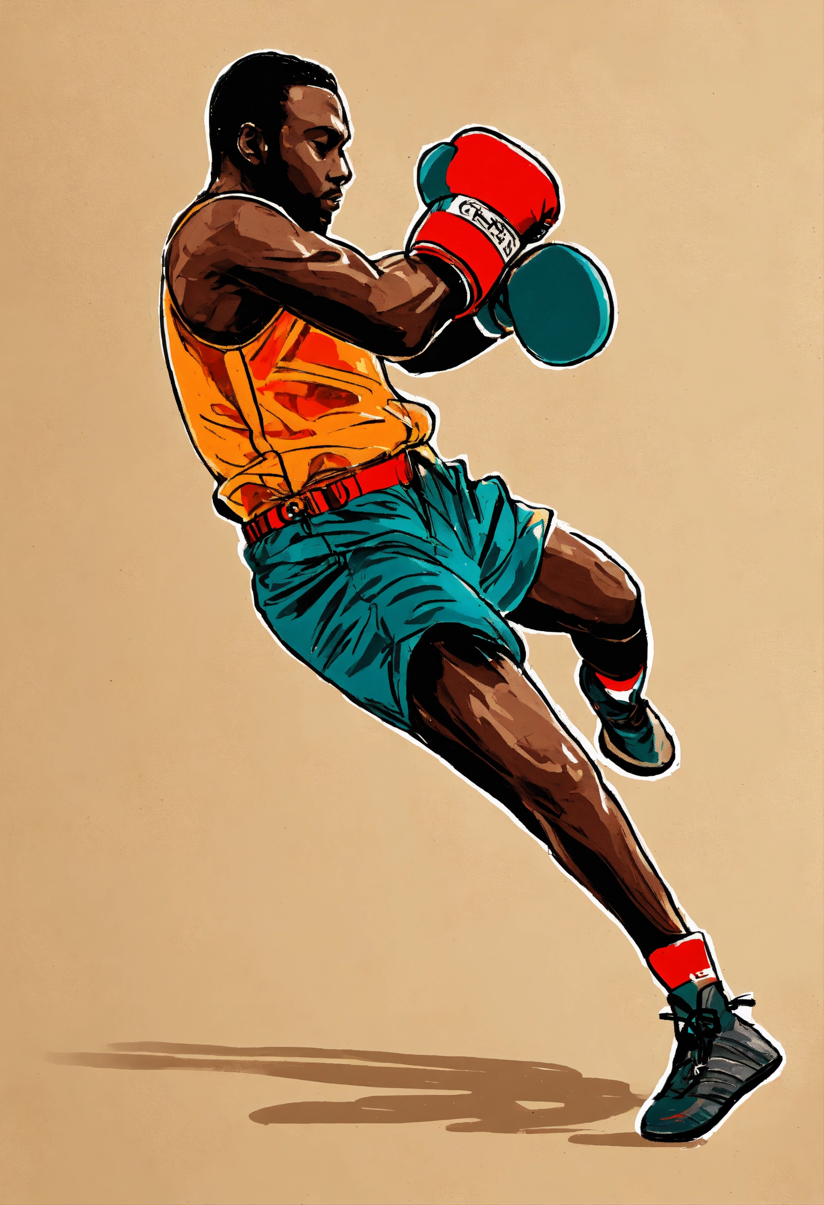 Lexica - Simple drawing , white background, boxe