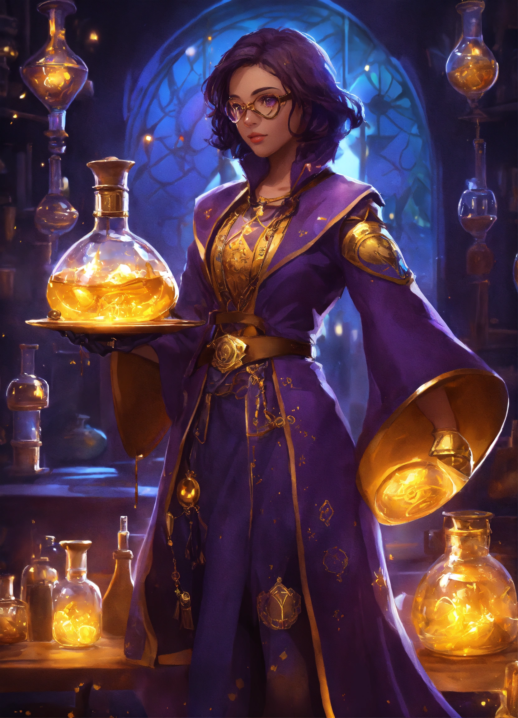 Lexica - Realistic, digital illustration art, Potion Master, she ...