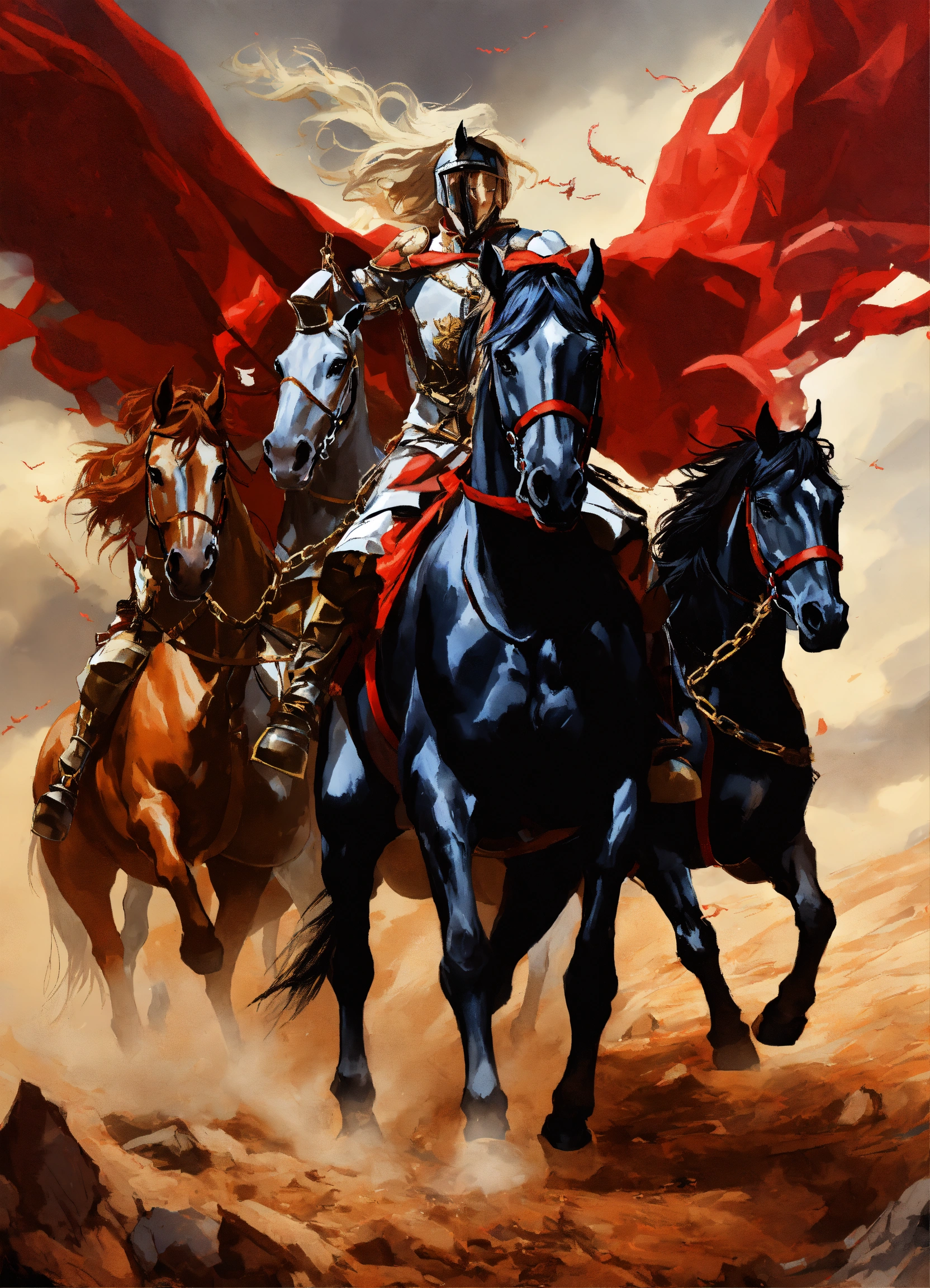 Lexica - Four horsemen of destruction with broken chains, with one ...