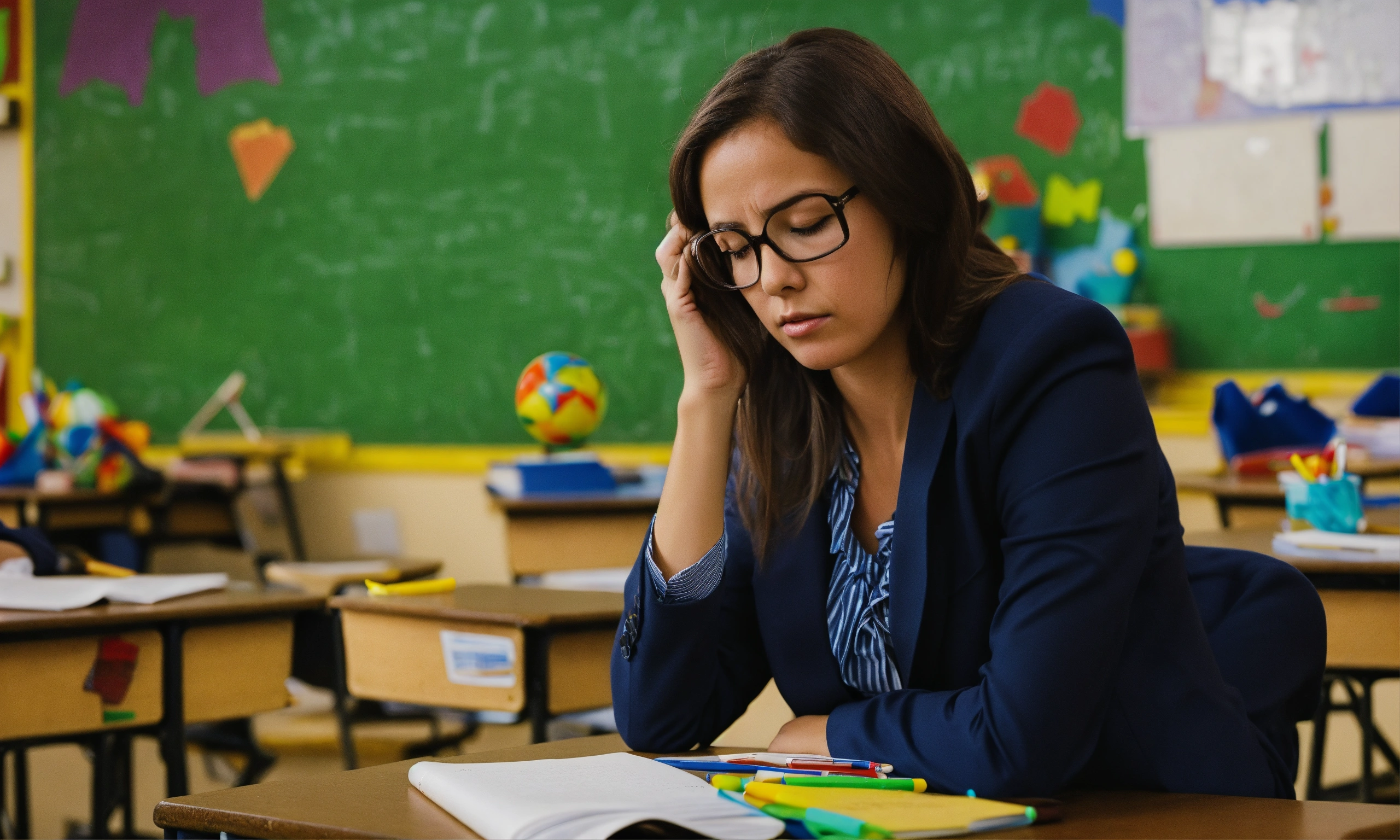 Lexica - Exhausted teacher in classroom