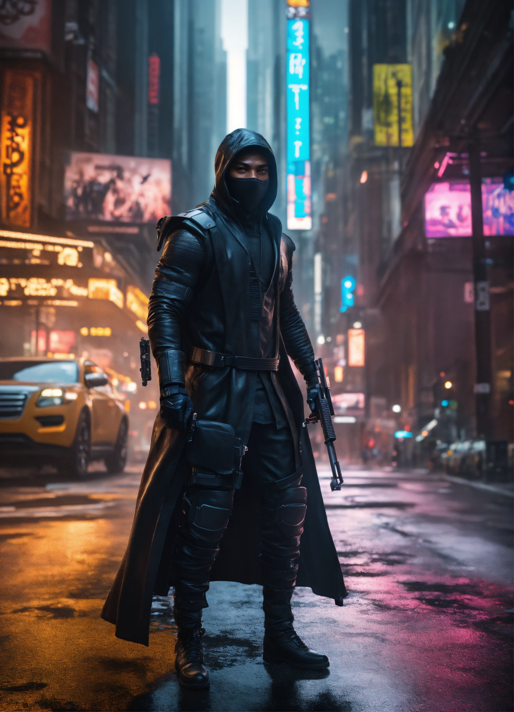 Lexica - Full body of a Handsome athletic black man, a male ninja a ...