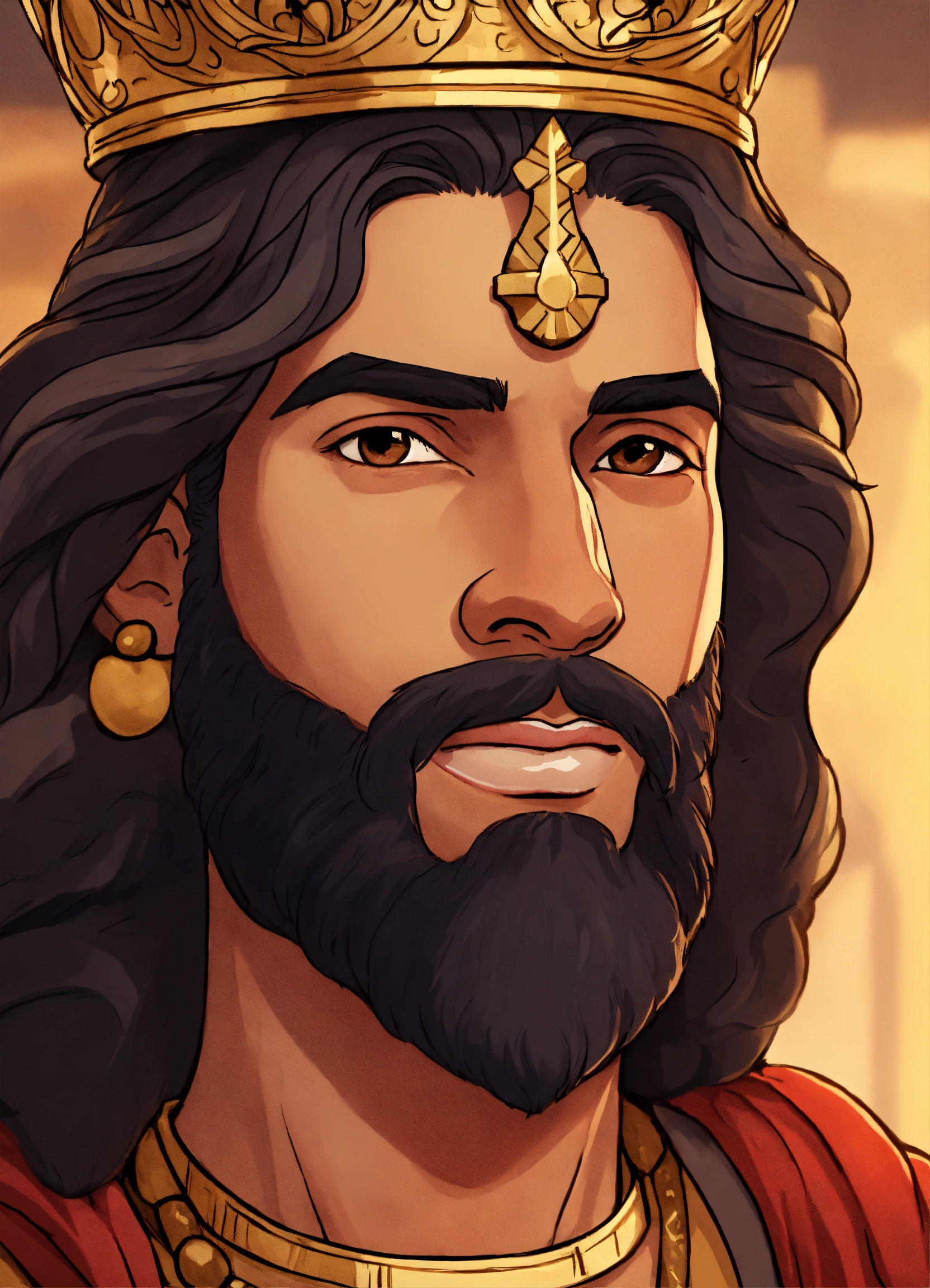 Lexica - 25 year old King ishbosheth from the bible, 2d cartoon, face ...