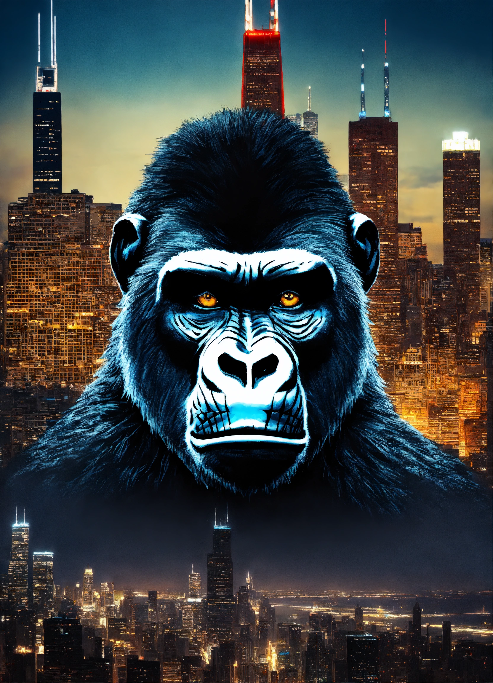 Lexica - Half wolf half gorilla hybrid face with an jungle and urban ...
