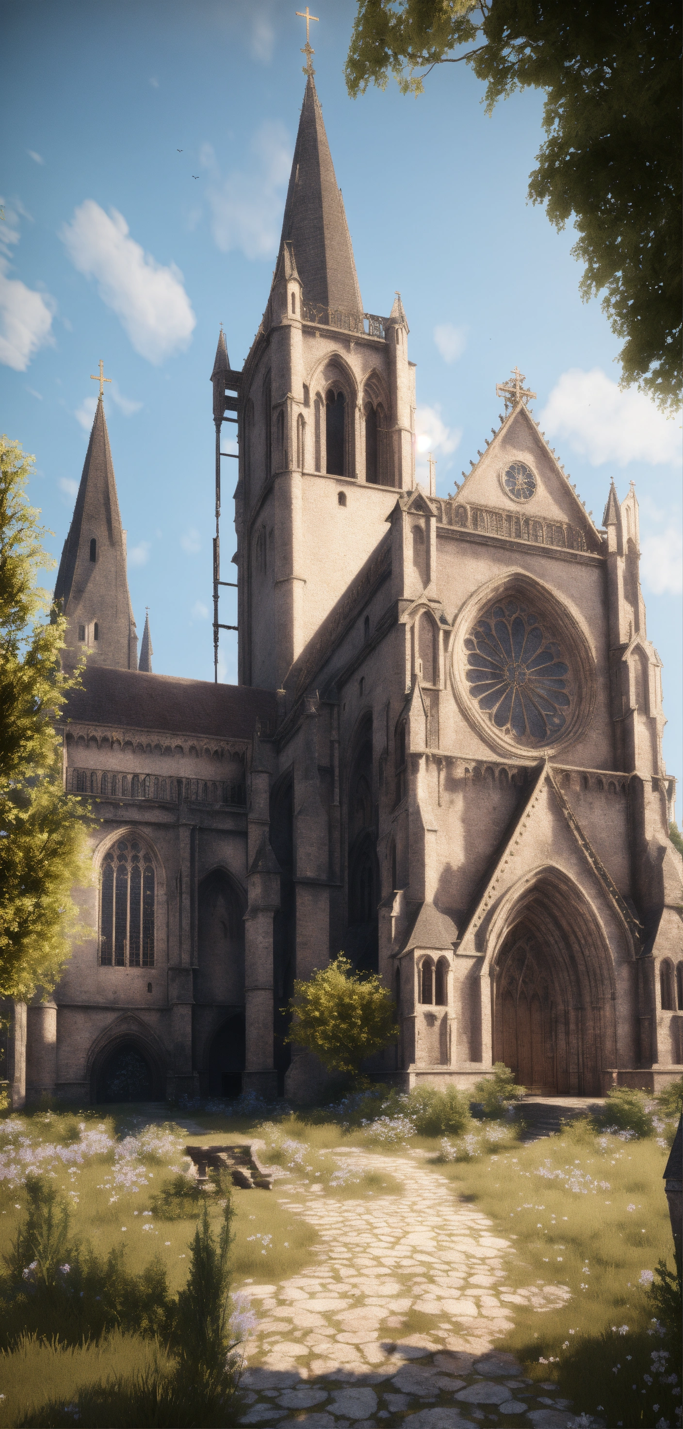 Lexica - A french gothic church of the 13th century, with a rosace on ...