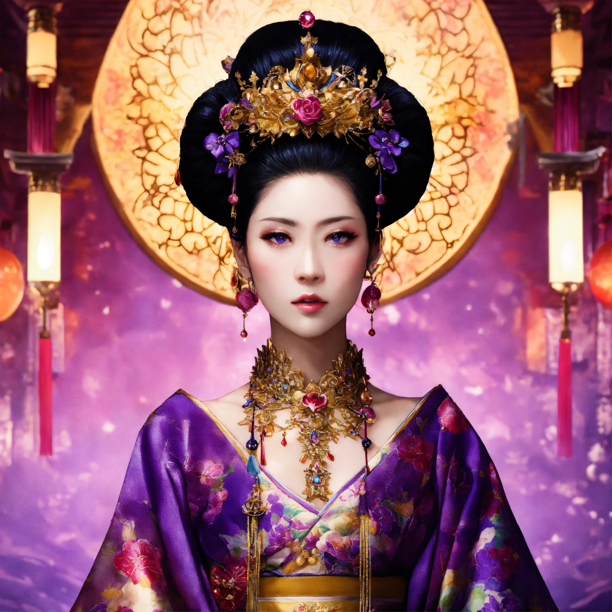Lexica - Japanese empress fantasy epic coronation magic violet colour