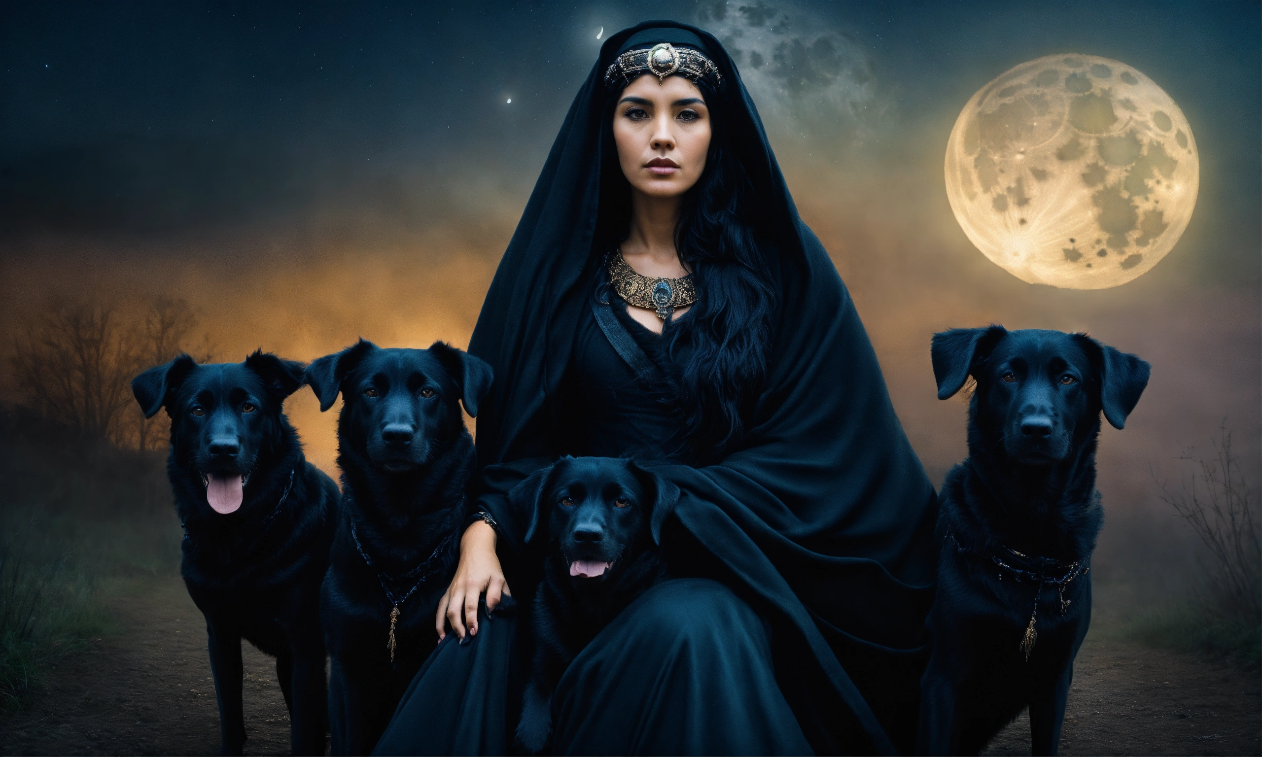 Lexica - Greek mythology, goddess Hecate in the underworld, black hair ...