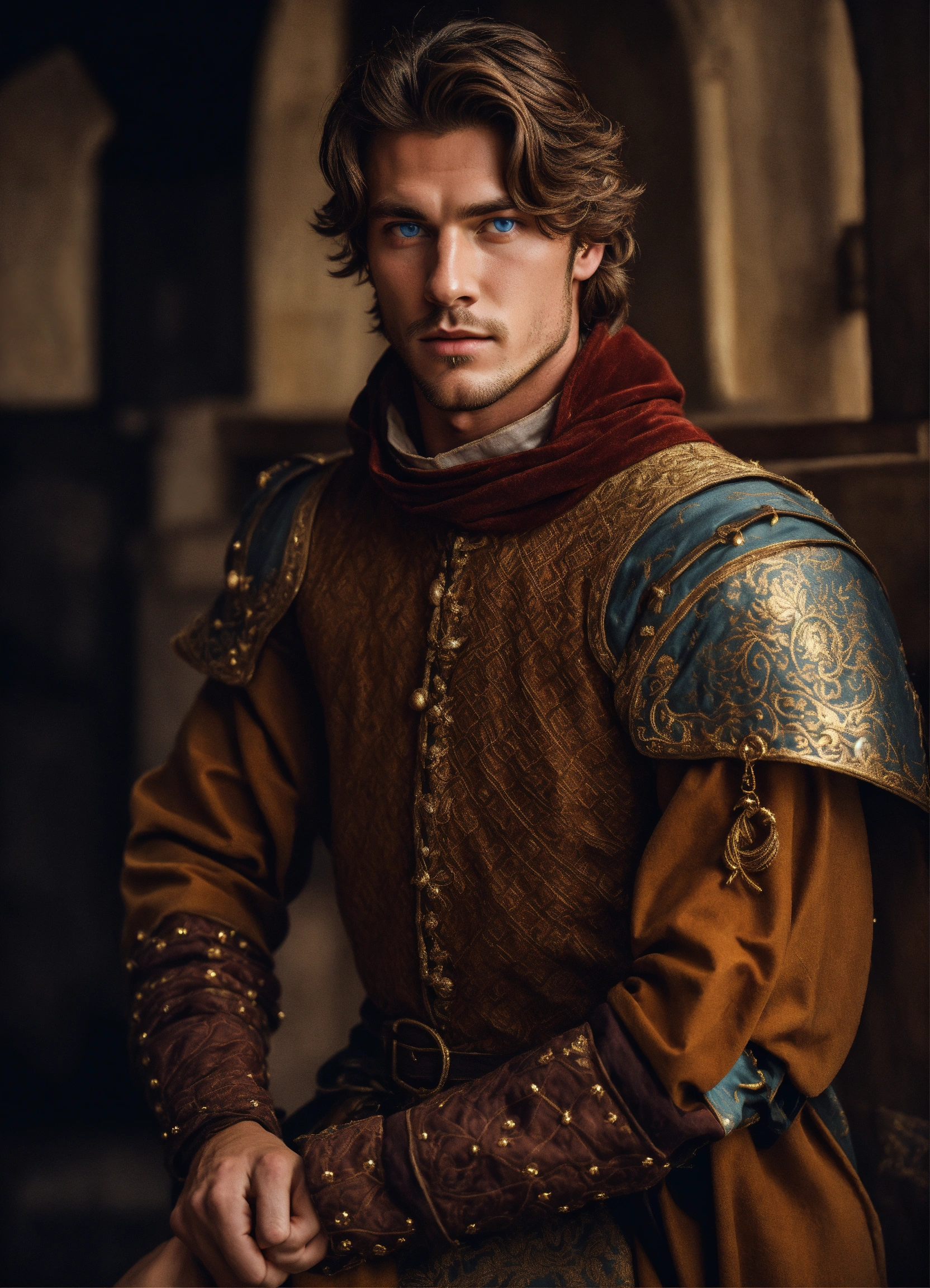 Lexica - Very handsome man, blue eyes, brown hair, courageous, athlete ...