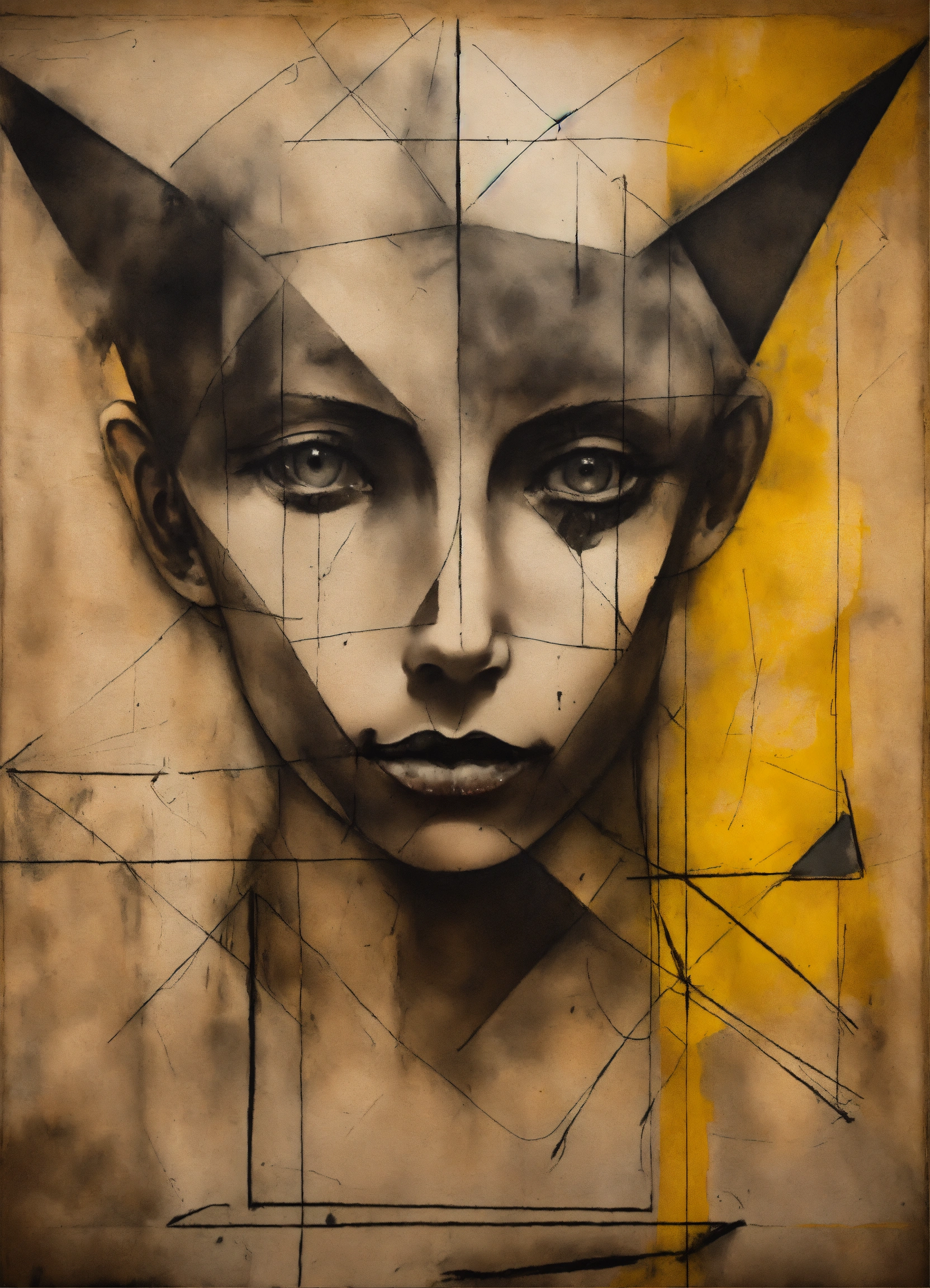 Lexica - Create the outline of personification of insanity, painted ...