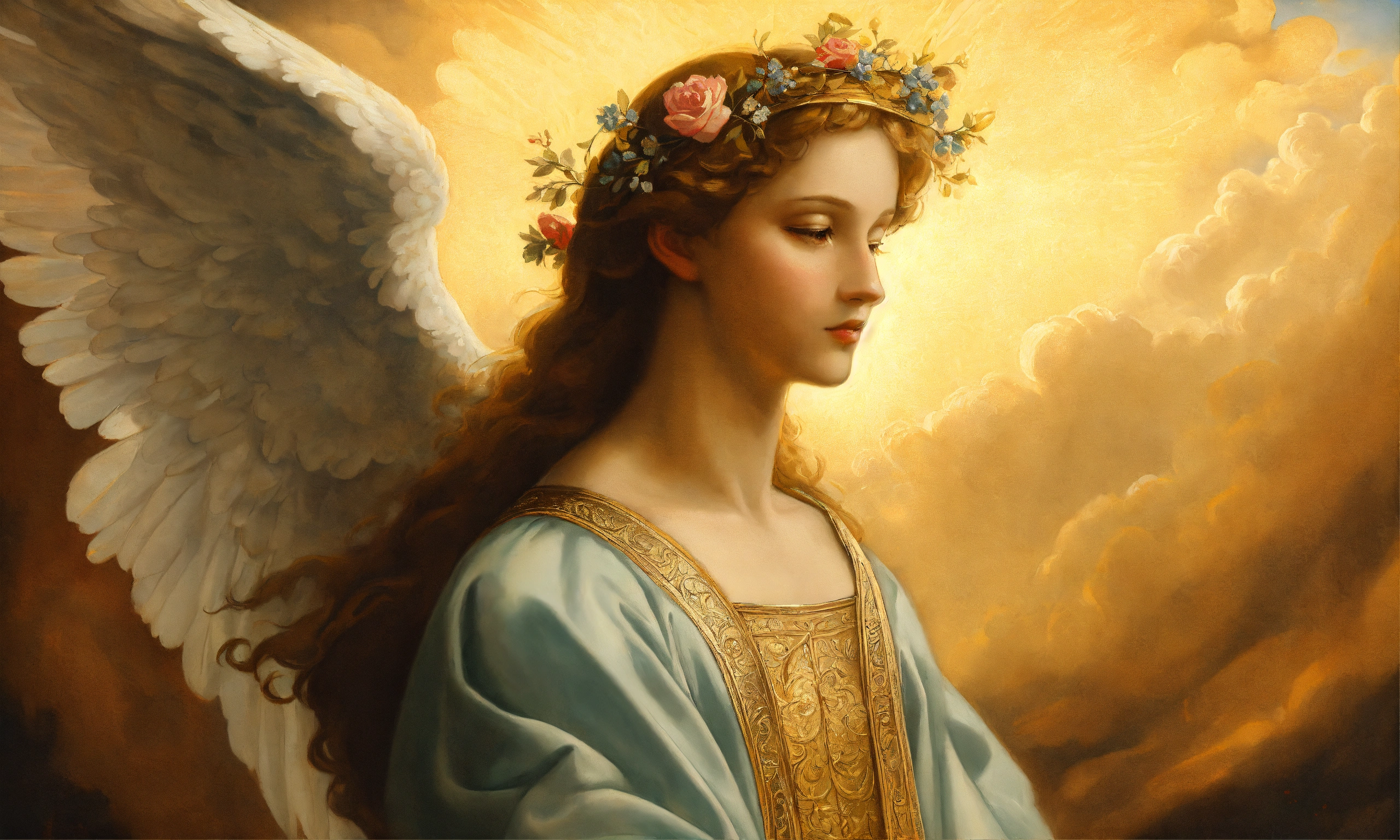 Lexica - Renaissance oil painting portrait of an angel from heaven