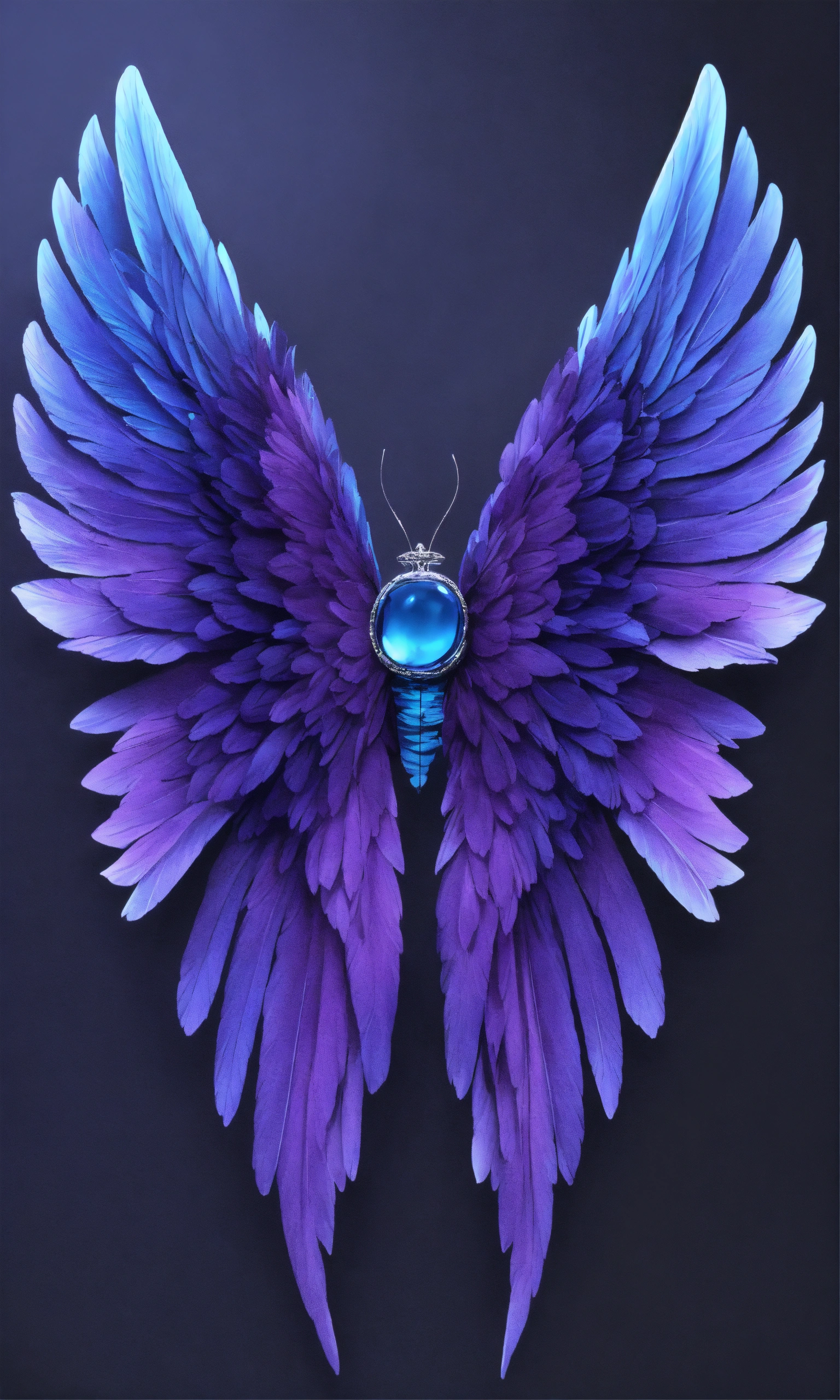Lexica - Beautiful and perfect small angel wings of violet color with ...