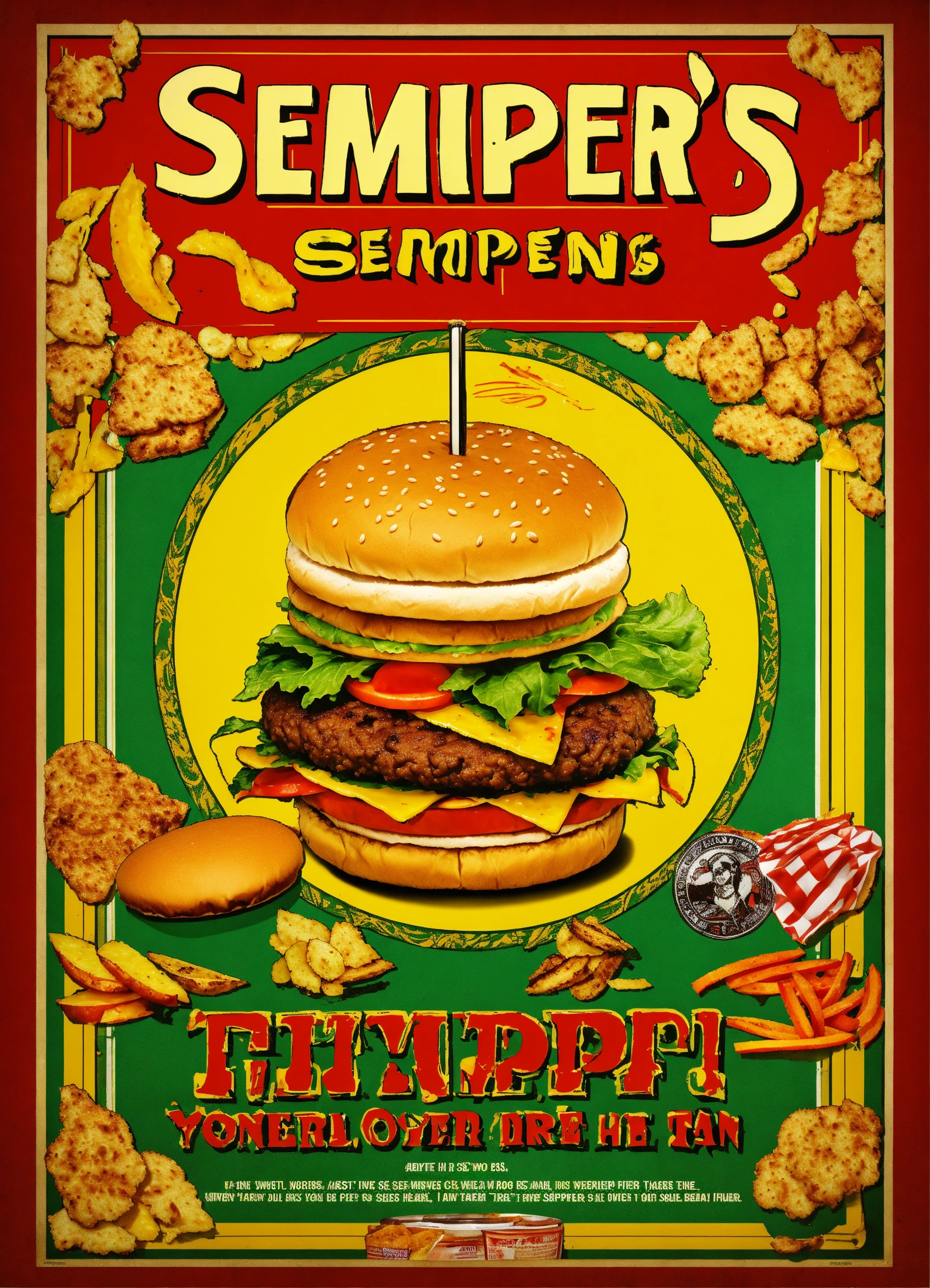 Lexica - Fast food advertisement poster for "Semper's"