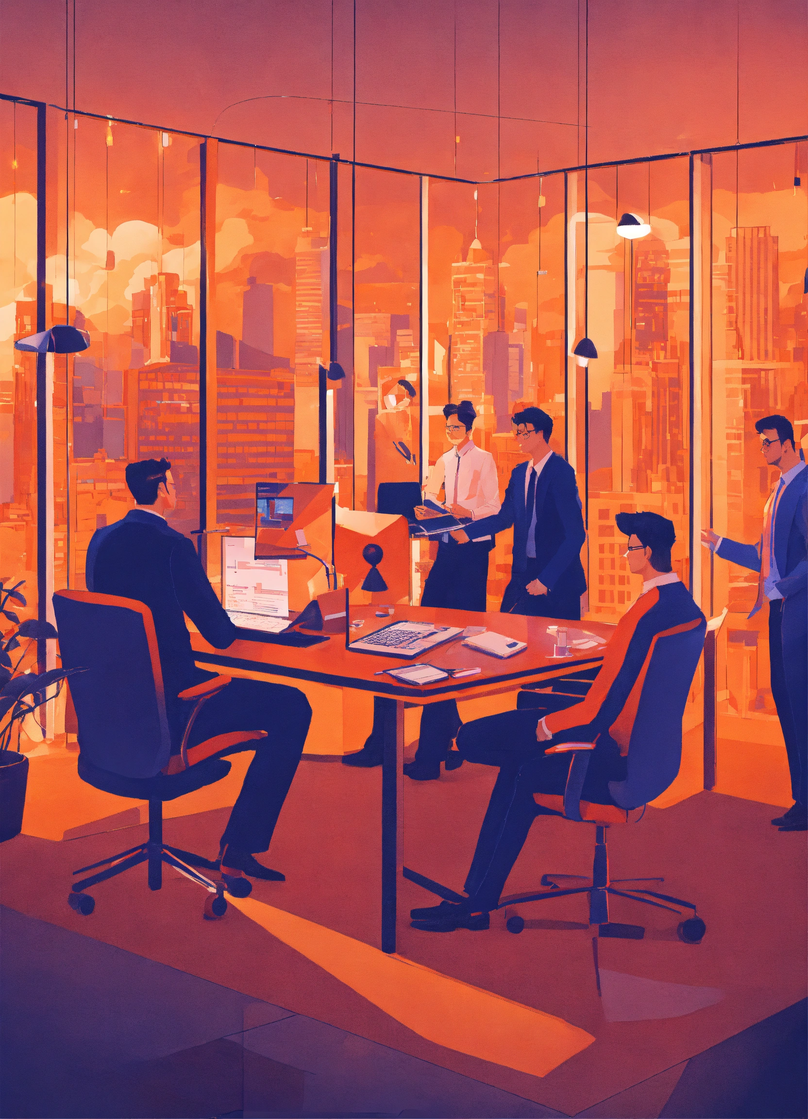 Lexica - Image of a managed service provider team working together to ...