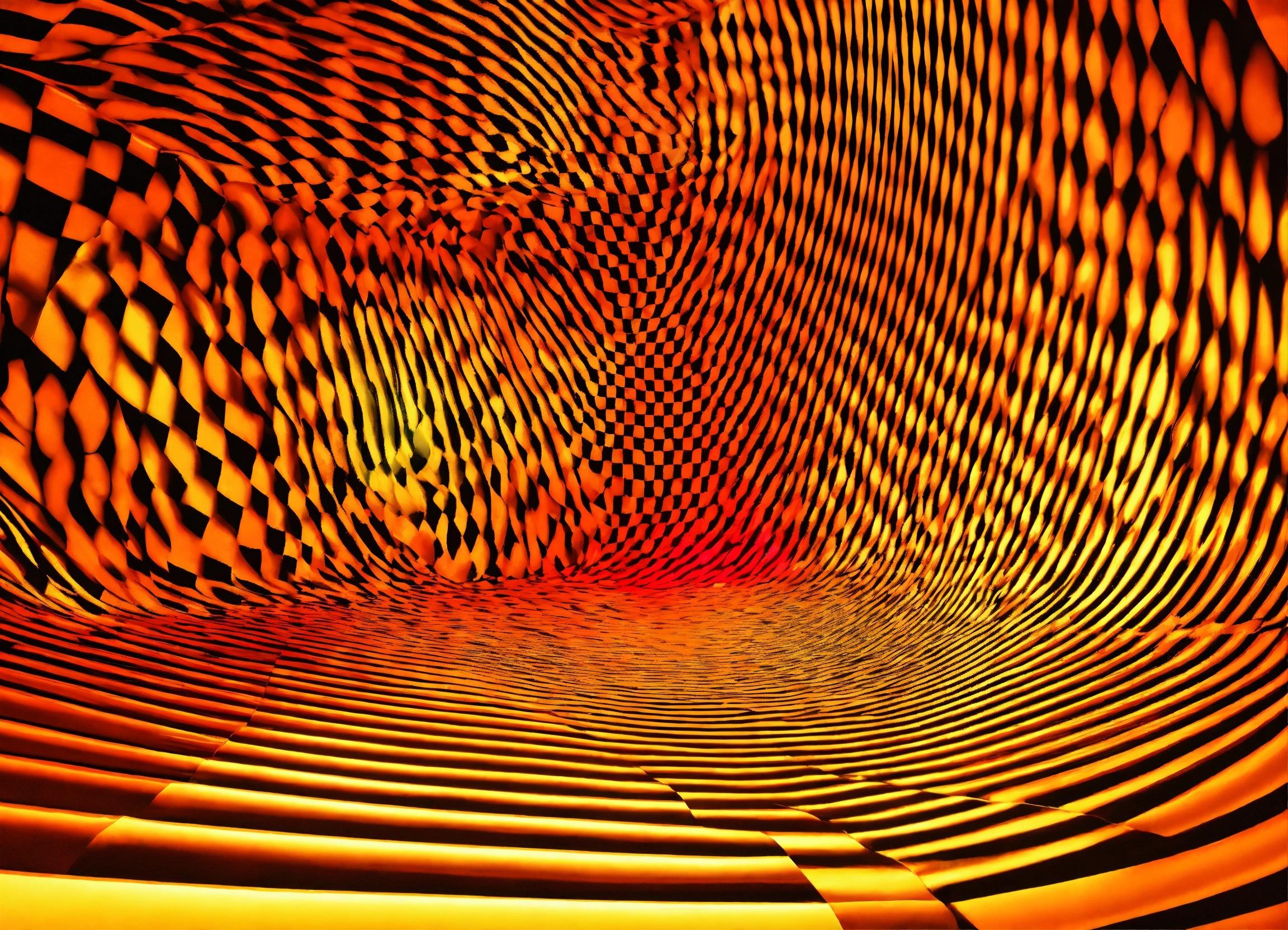 Lexica - Shiny metallic pink and orange large checkerboard pattern ...