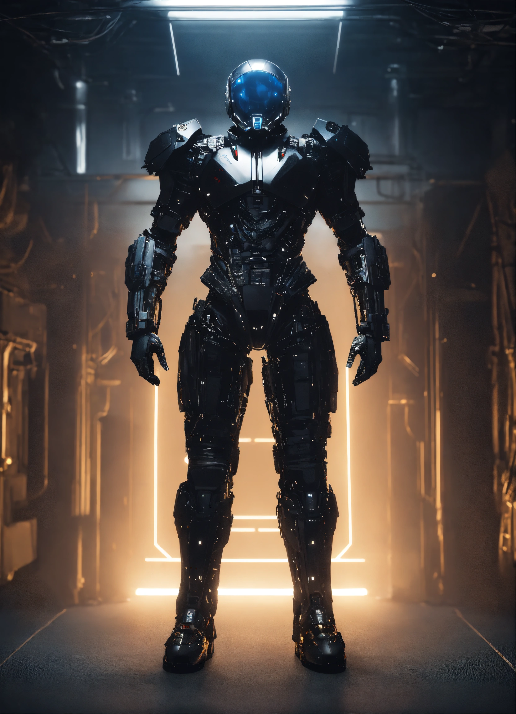 Lexica - An ultrarealistic photograph of a futuristic full body power ...