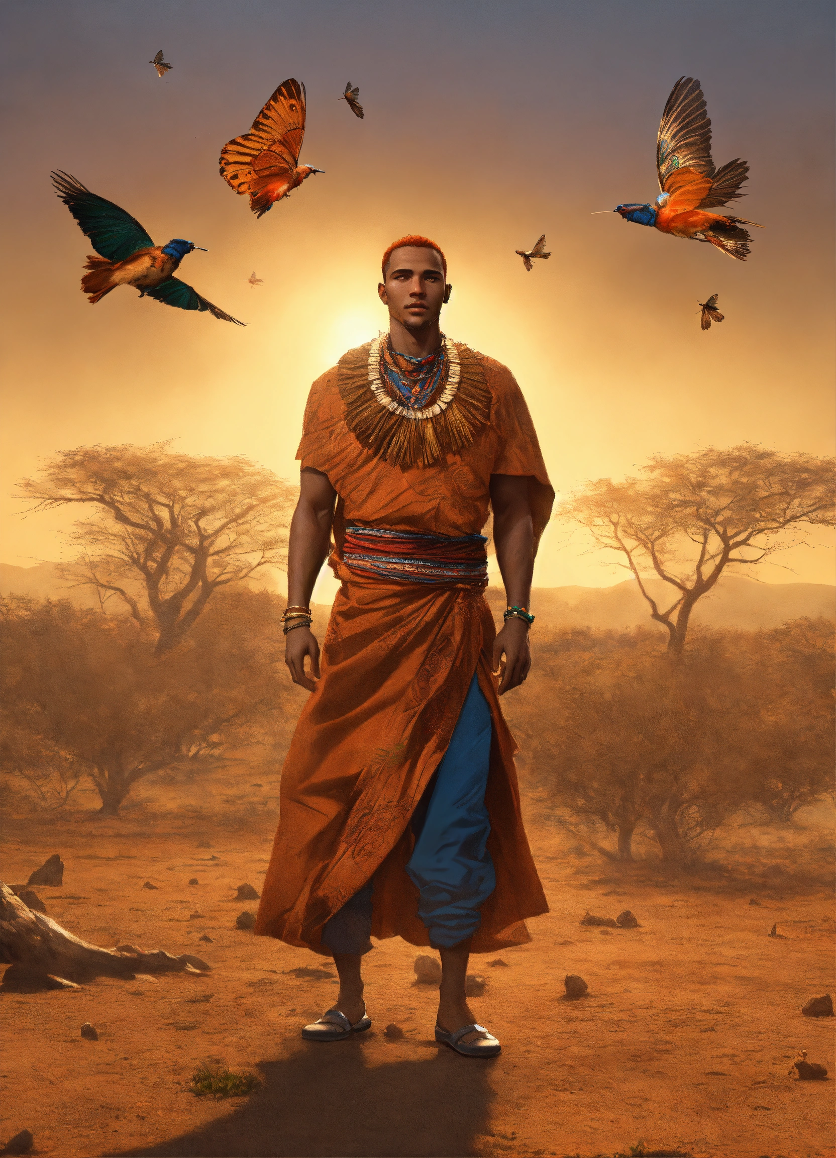 Lexica - Handsome metis man with ginger hair with african traditional ...