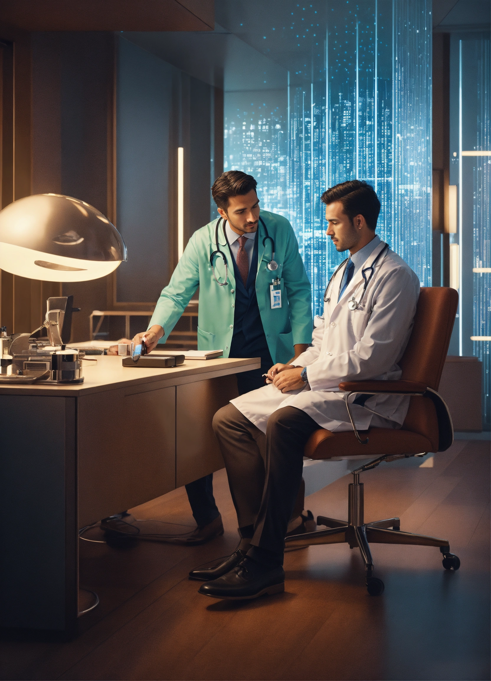 Lexica - A realistic scene of a handsome doctor attending to a patient ...