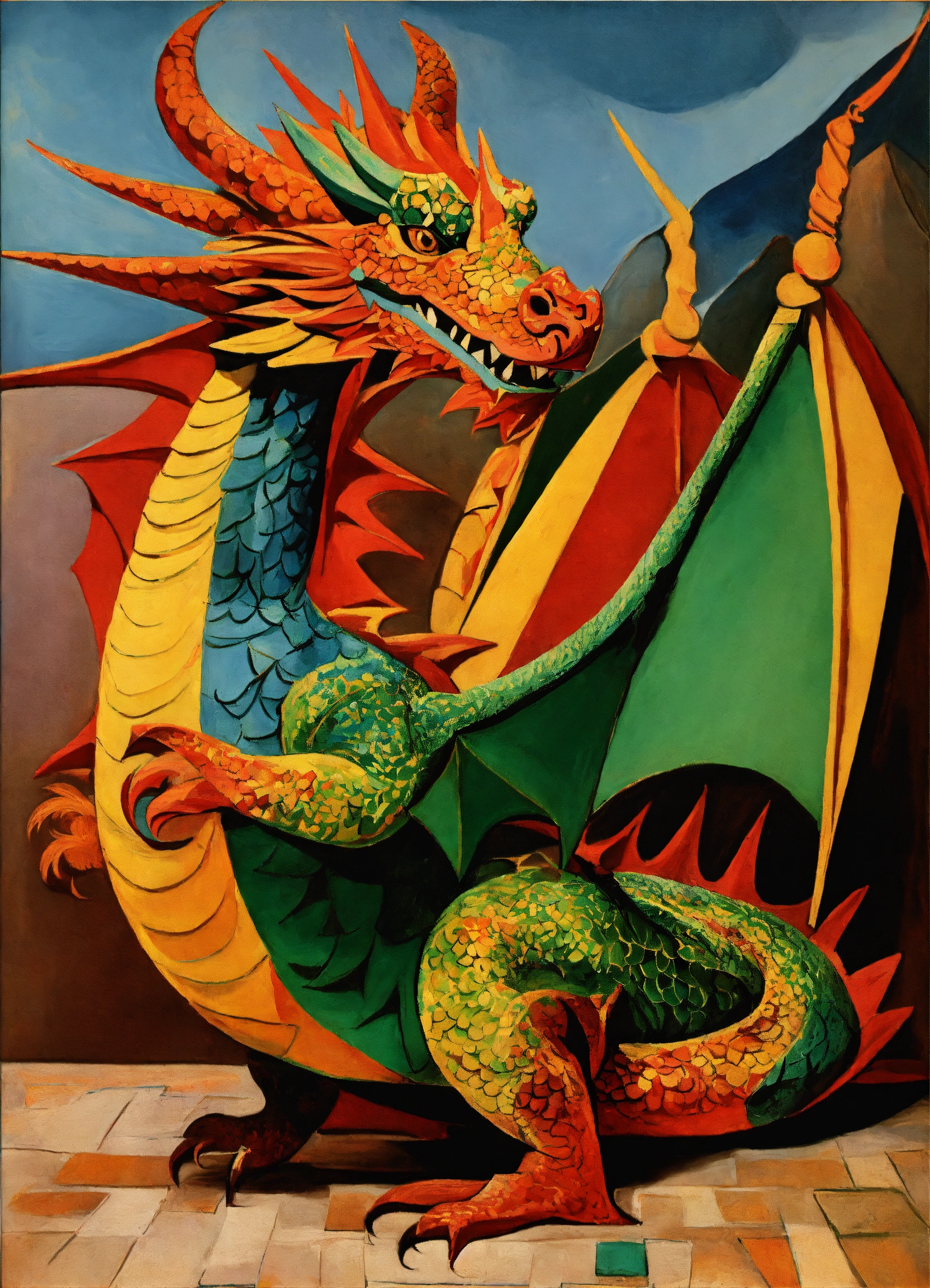 Lexica - Pablo Picasso painting Dragons