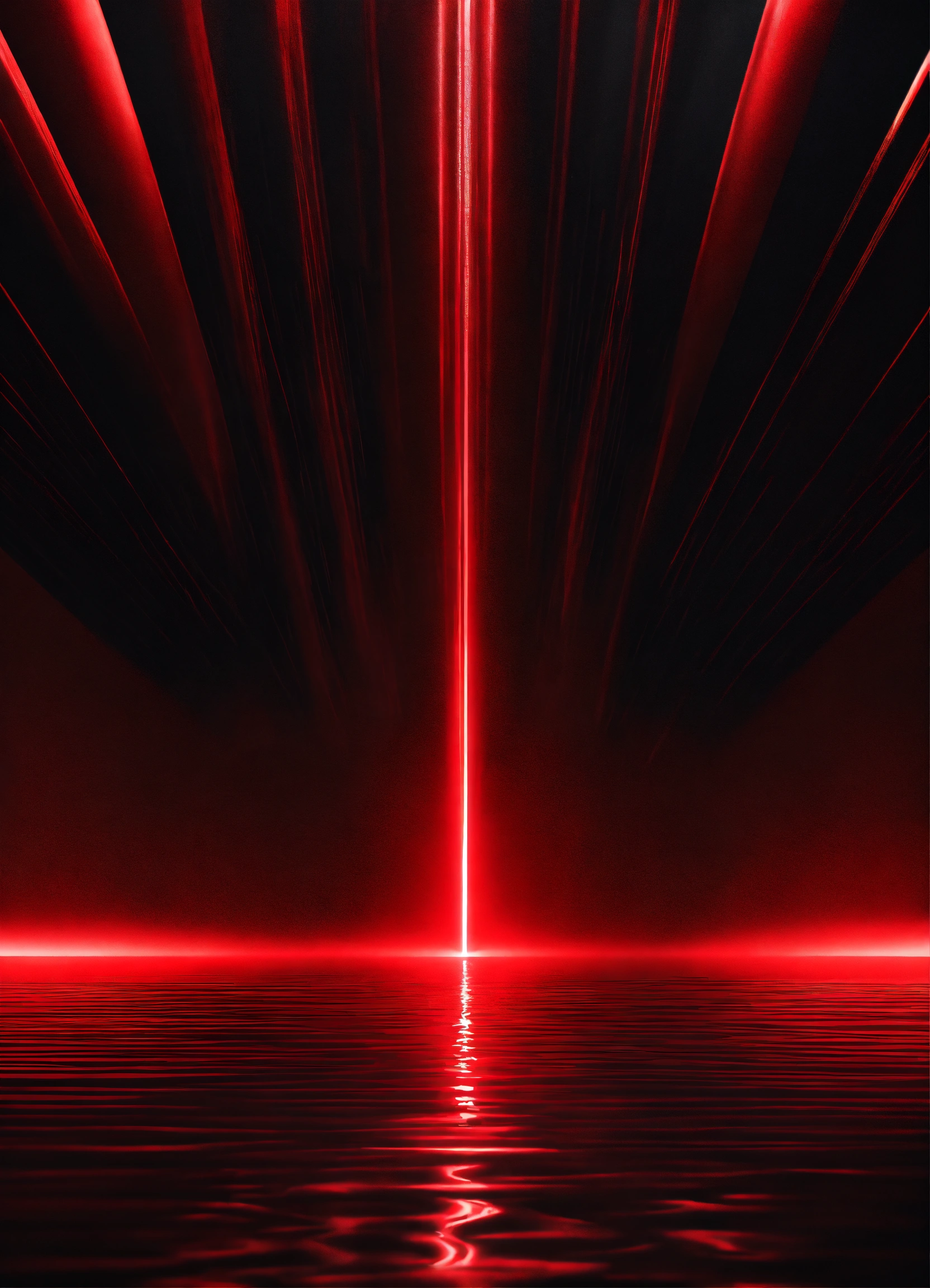 Lexica - Hyper realistic opaque red metallic rays of light reflecting ...