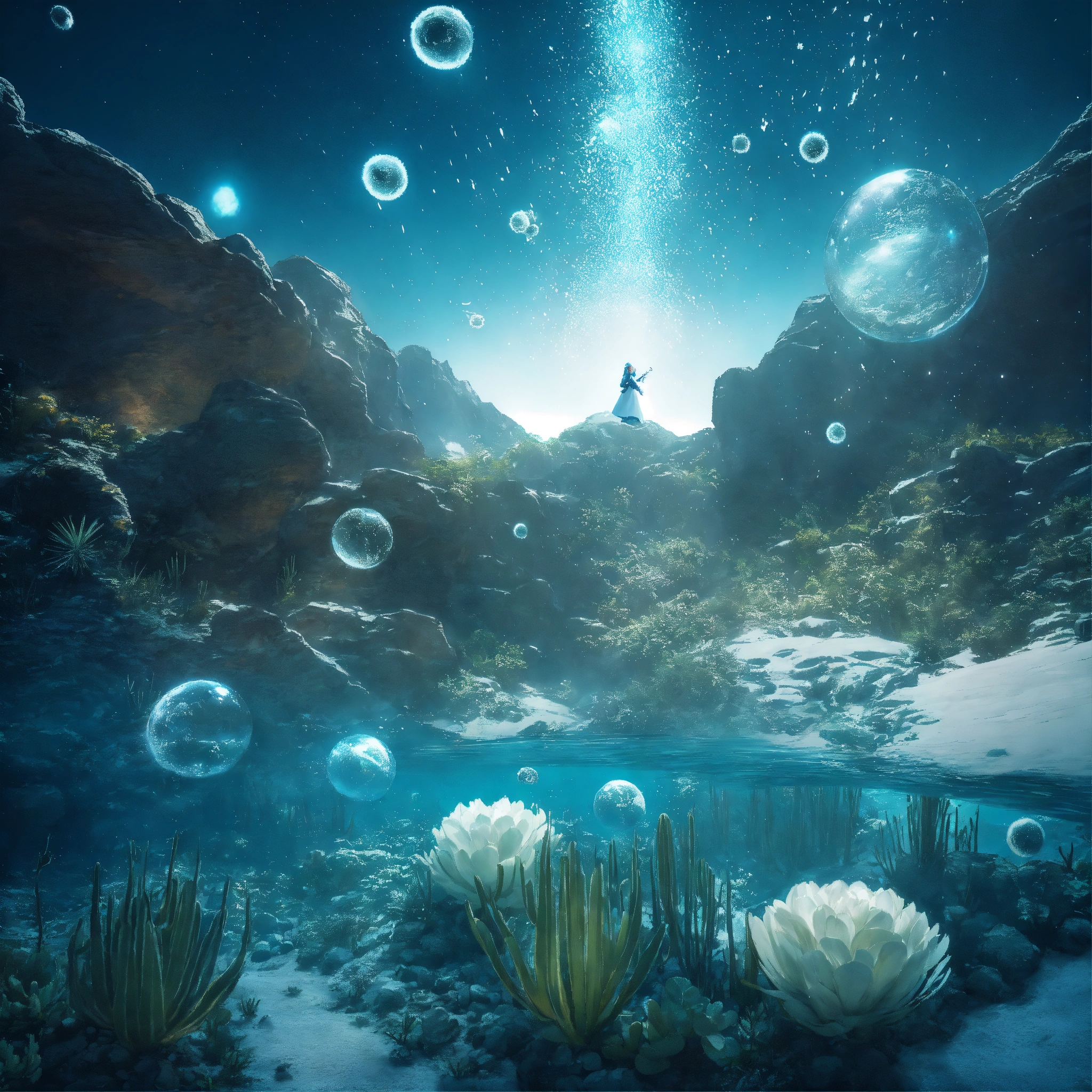 Lexica - Underwater long exposure photography, a giant white desert ...