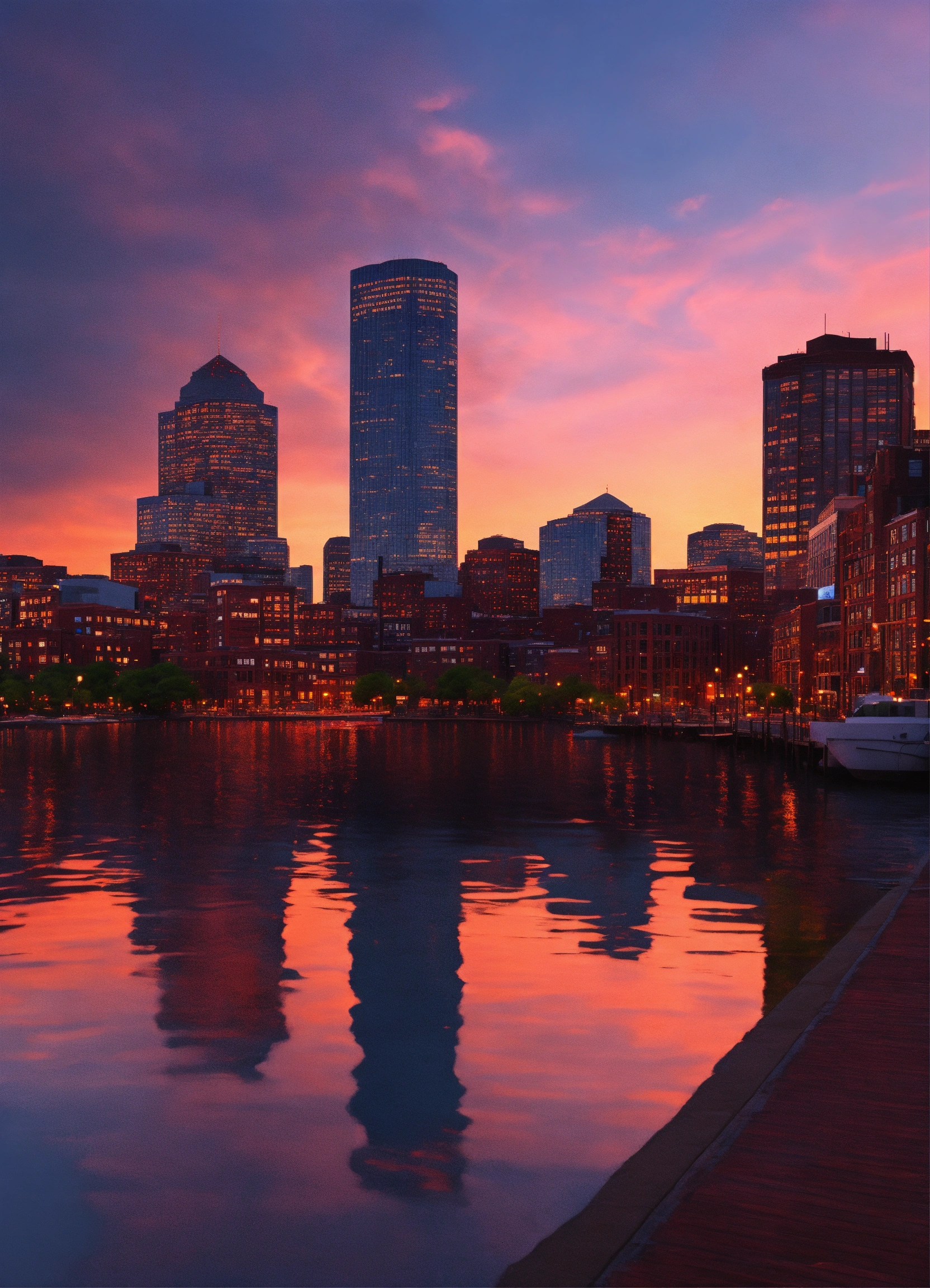 Lexica - Boston sunset realistic