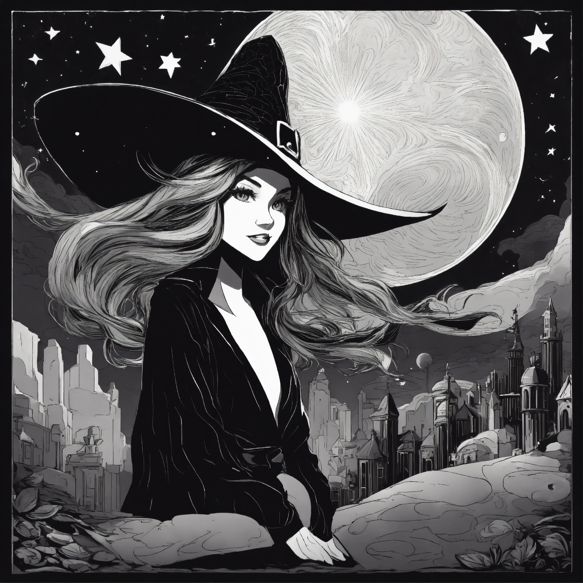 Lexica - Craft a cartoon-style poster with a chiaroscuro effect, where ...