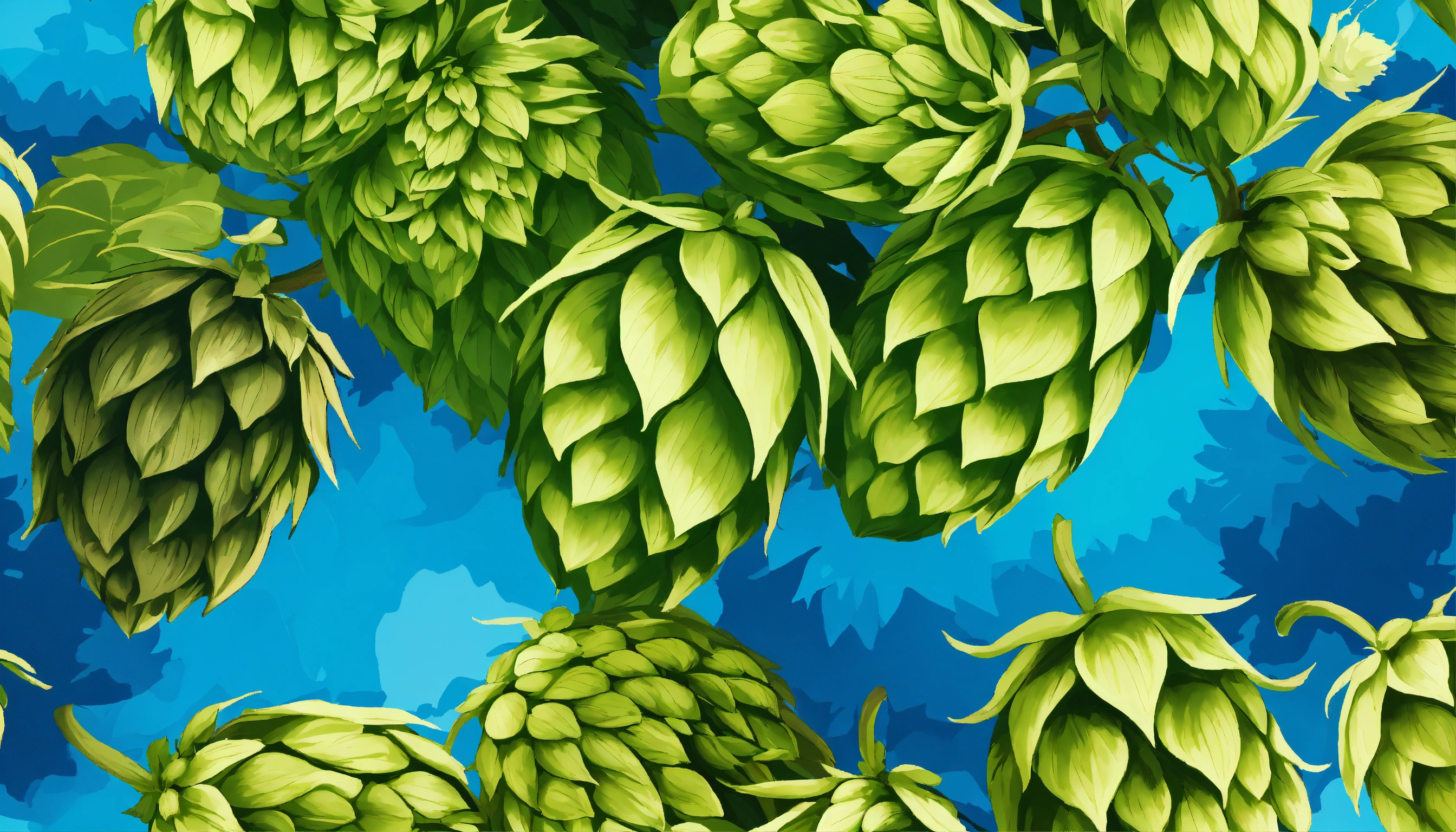 Lexica - Composition of bunches of hops generating a graphic pattern of ...