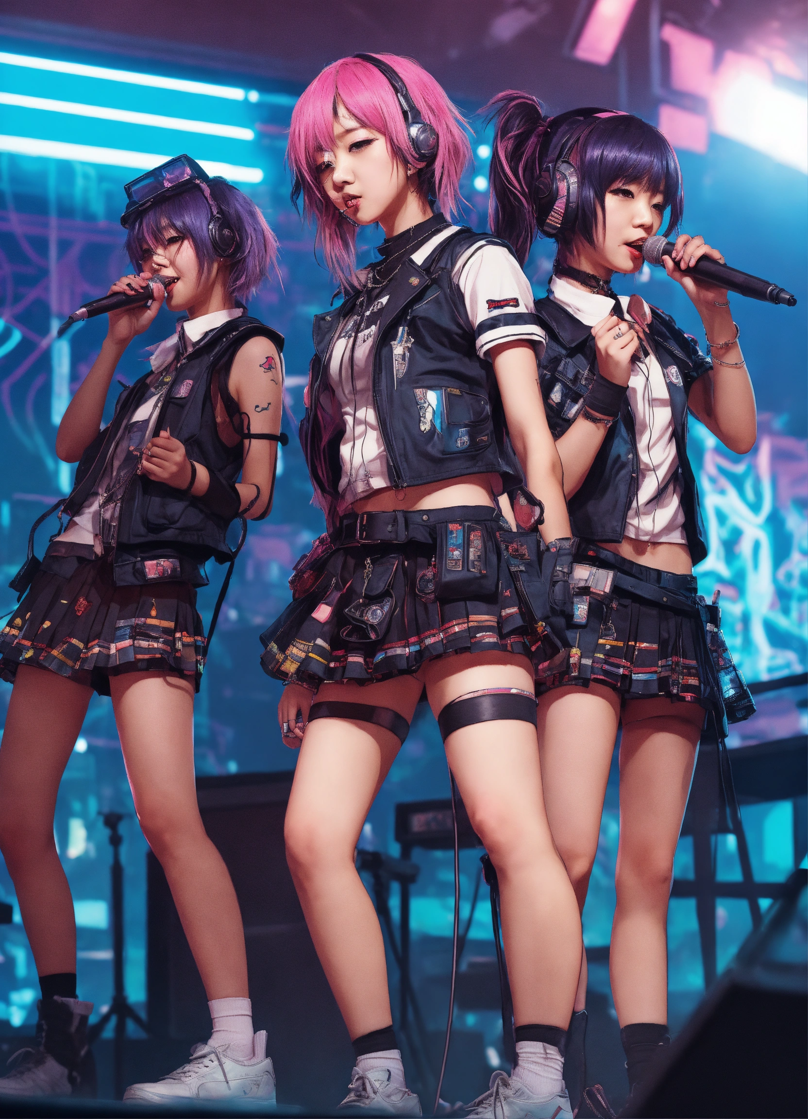 Lexica - Cyberpunk J-pop band with 3 members school girl, silly but ...