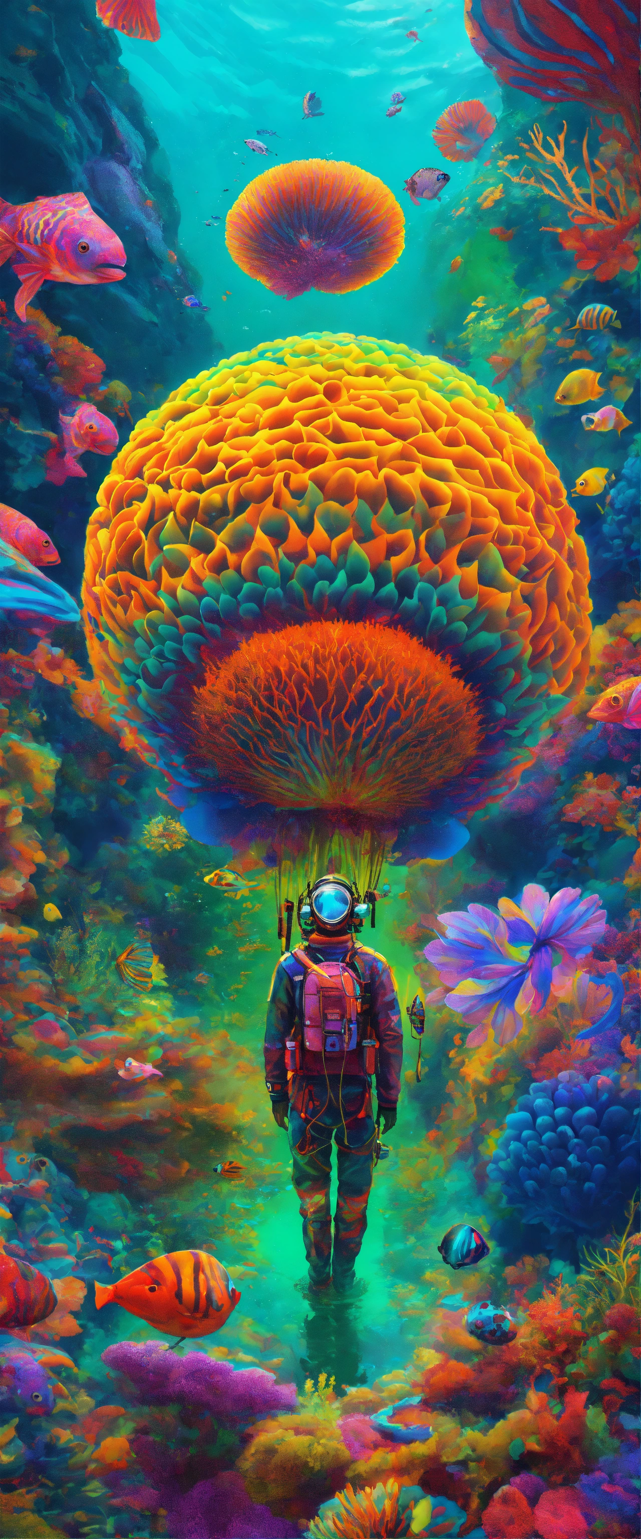 Lexica - The most surreal psychedelic diver ever, 4k, dmt