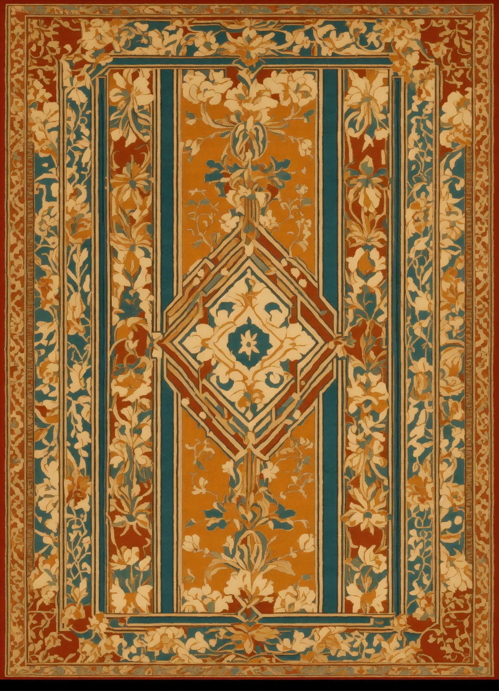 Lexica - Carpet pattern art nouveau, color, ornament scandinavian.
