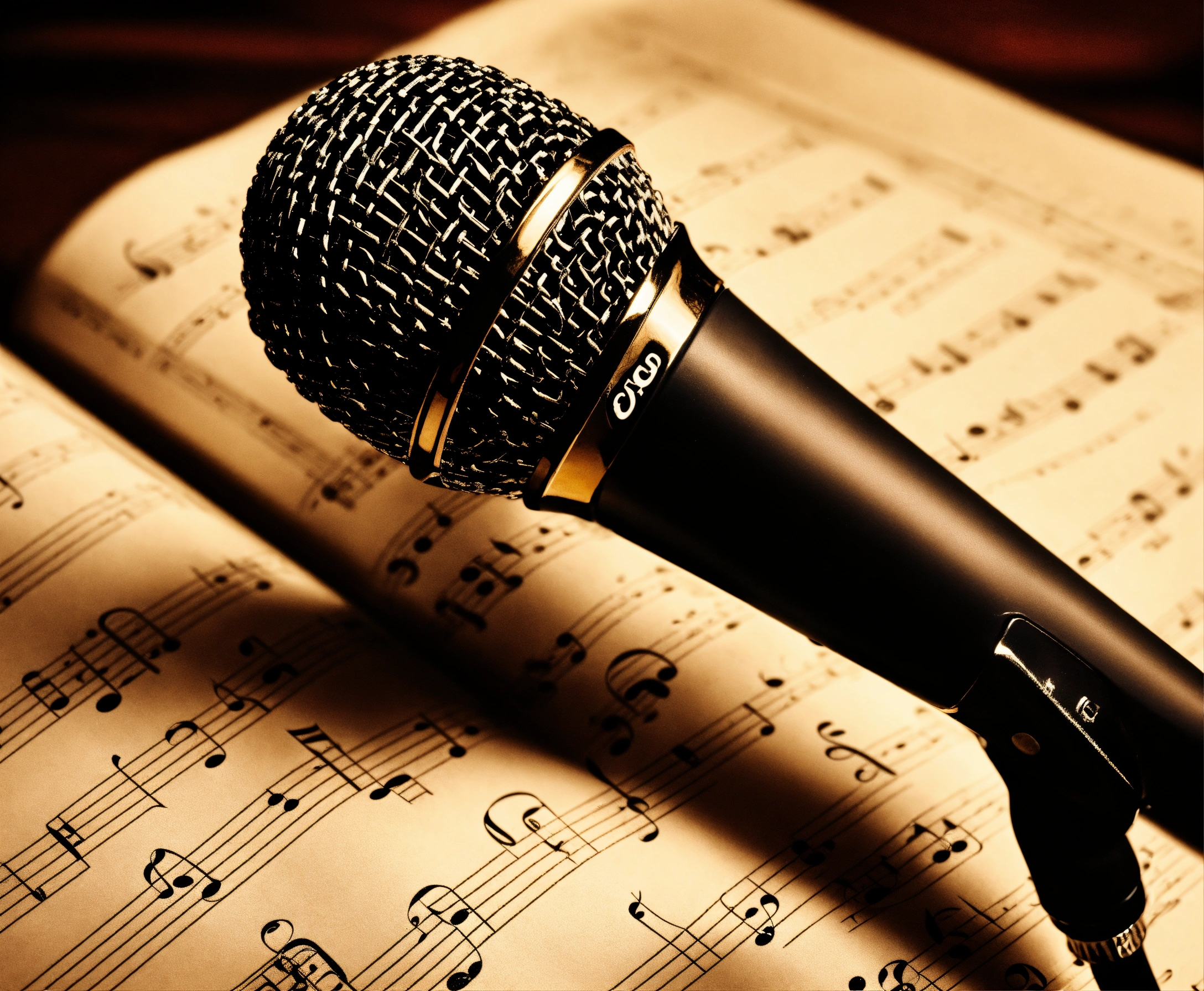 Lexica - Microphone, sheet music, singers