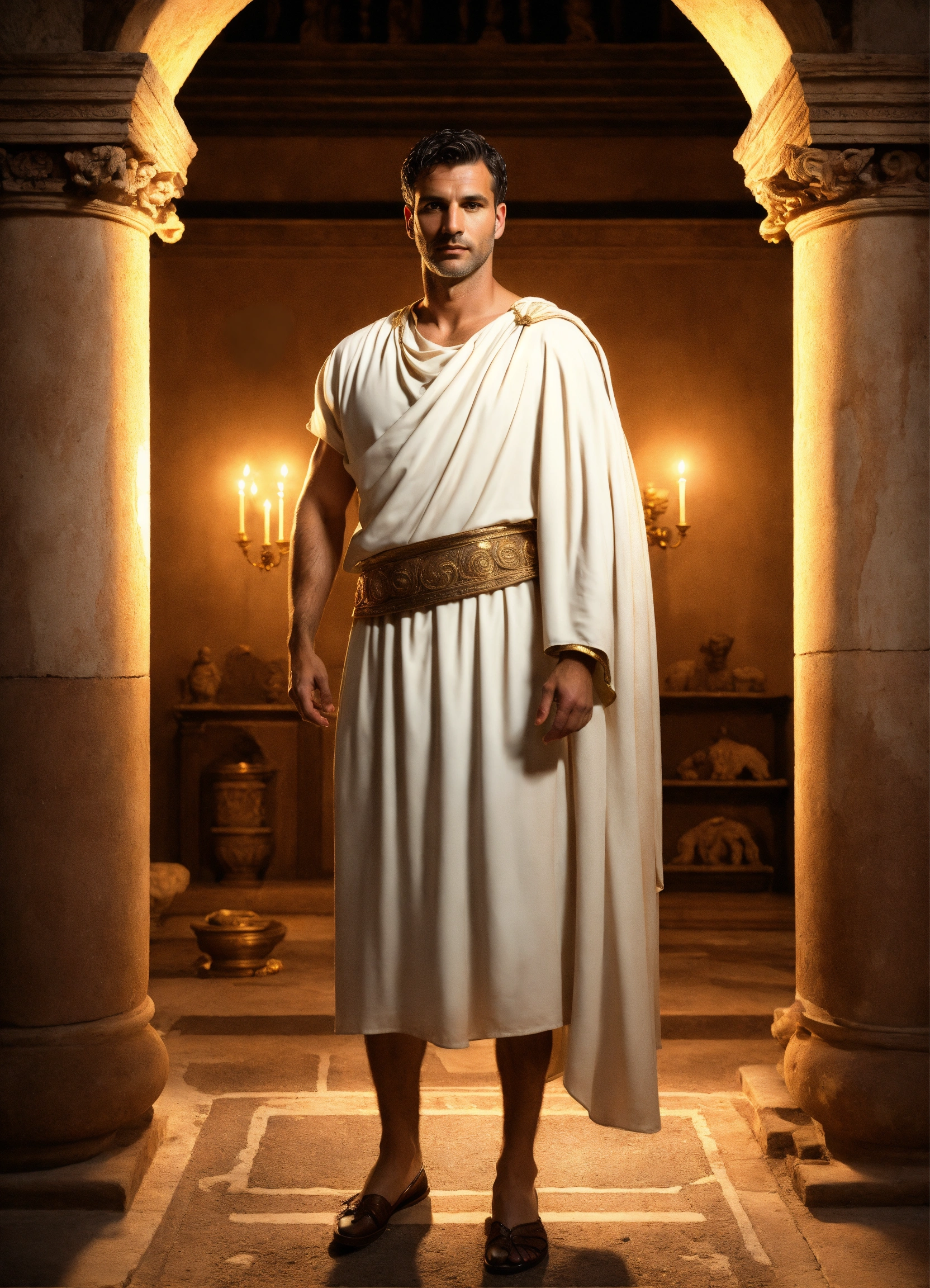 Lexica - A young rich handsome roman man wearing a light-colored tunic ...