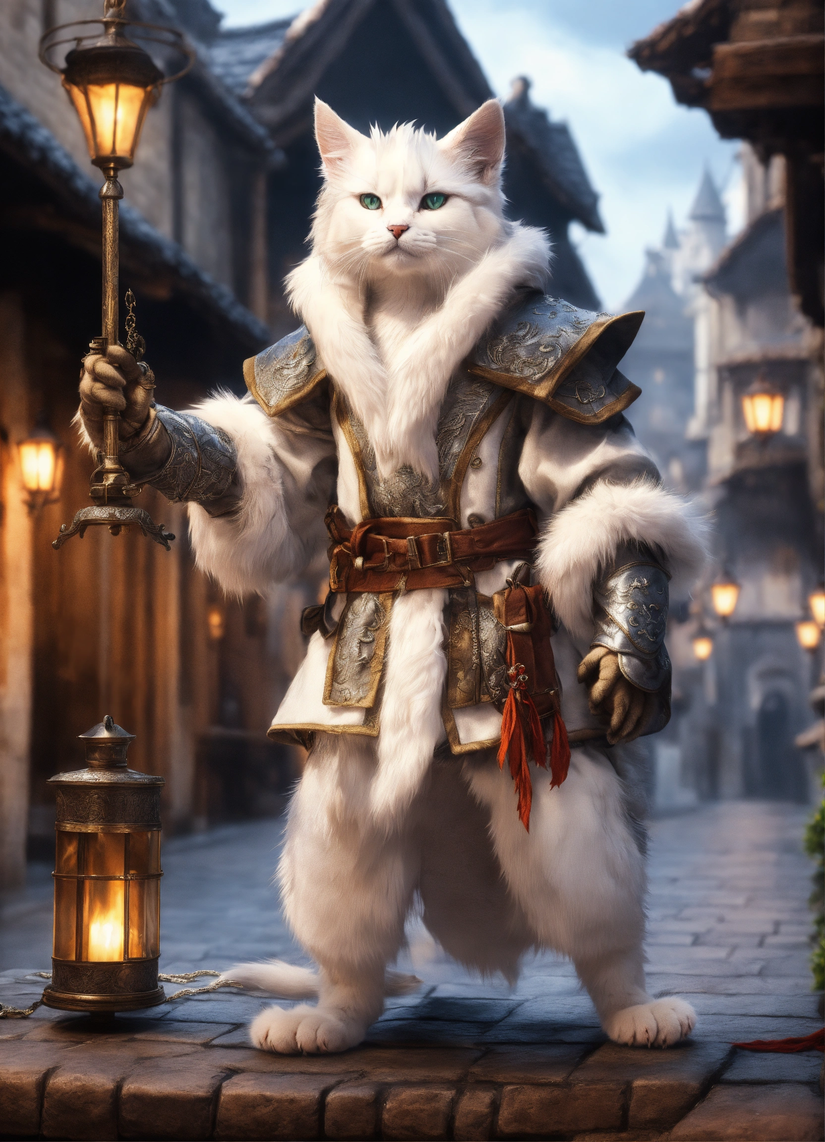 Lexica - Sorcerer Humanoid Cat Furry, White Fur, Silver Dragon Heritage ...